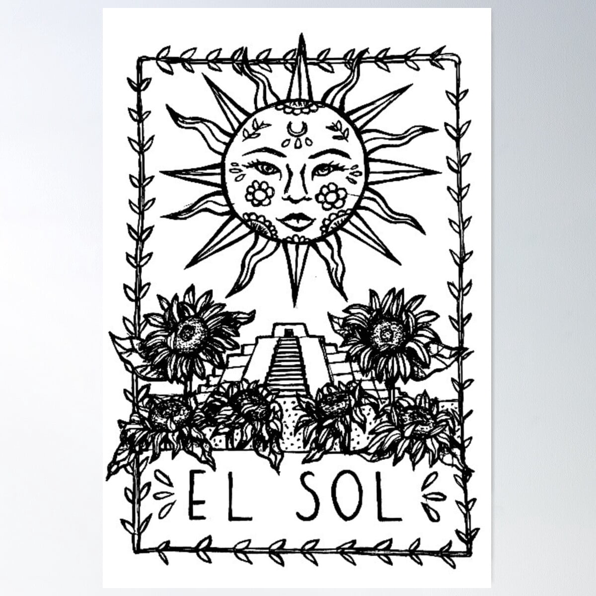 El Sol Tarot Poster Wall Art, Modern Wall Decor For Living Room Bedroom ...