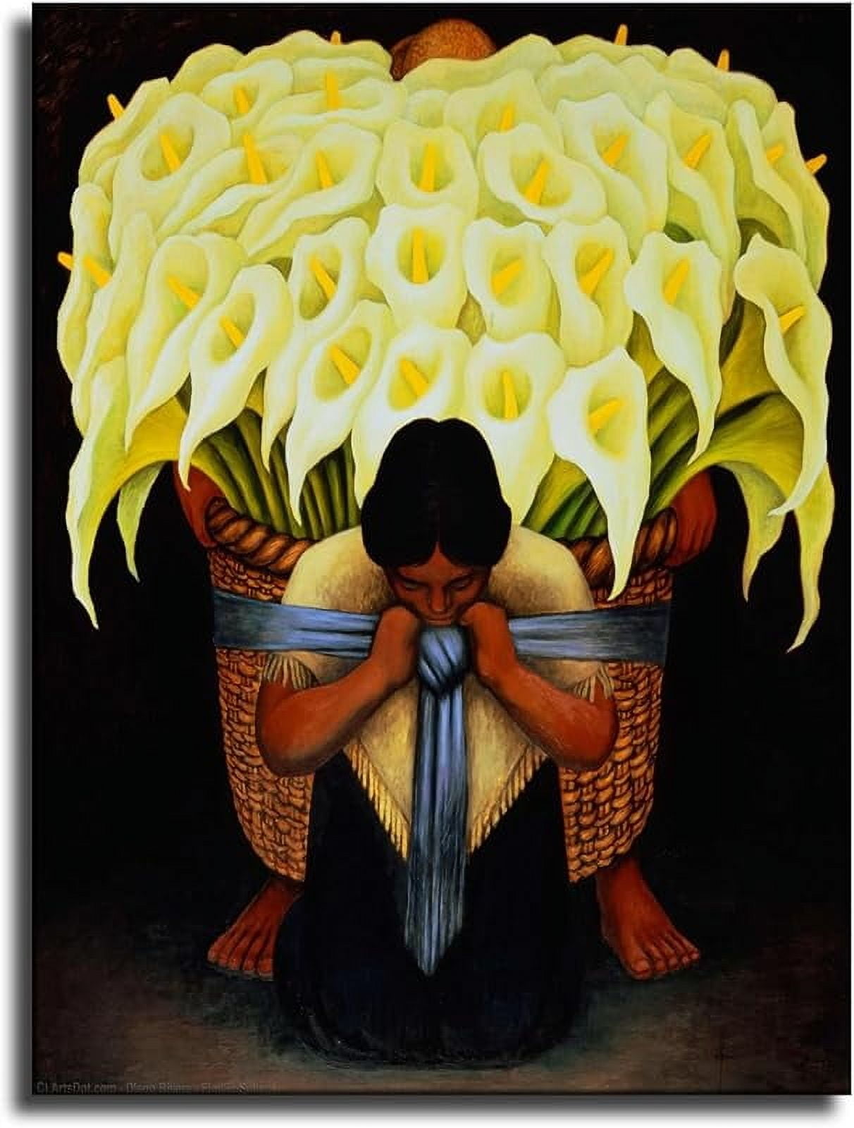 El Vendola De Flores Diego Rivera Poster Canvas Wall Art Home Wall ...