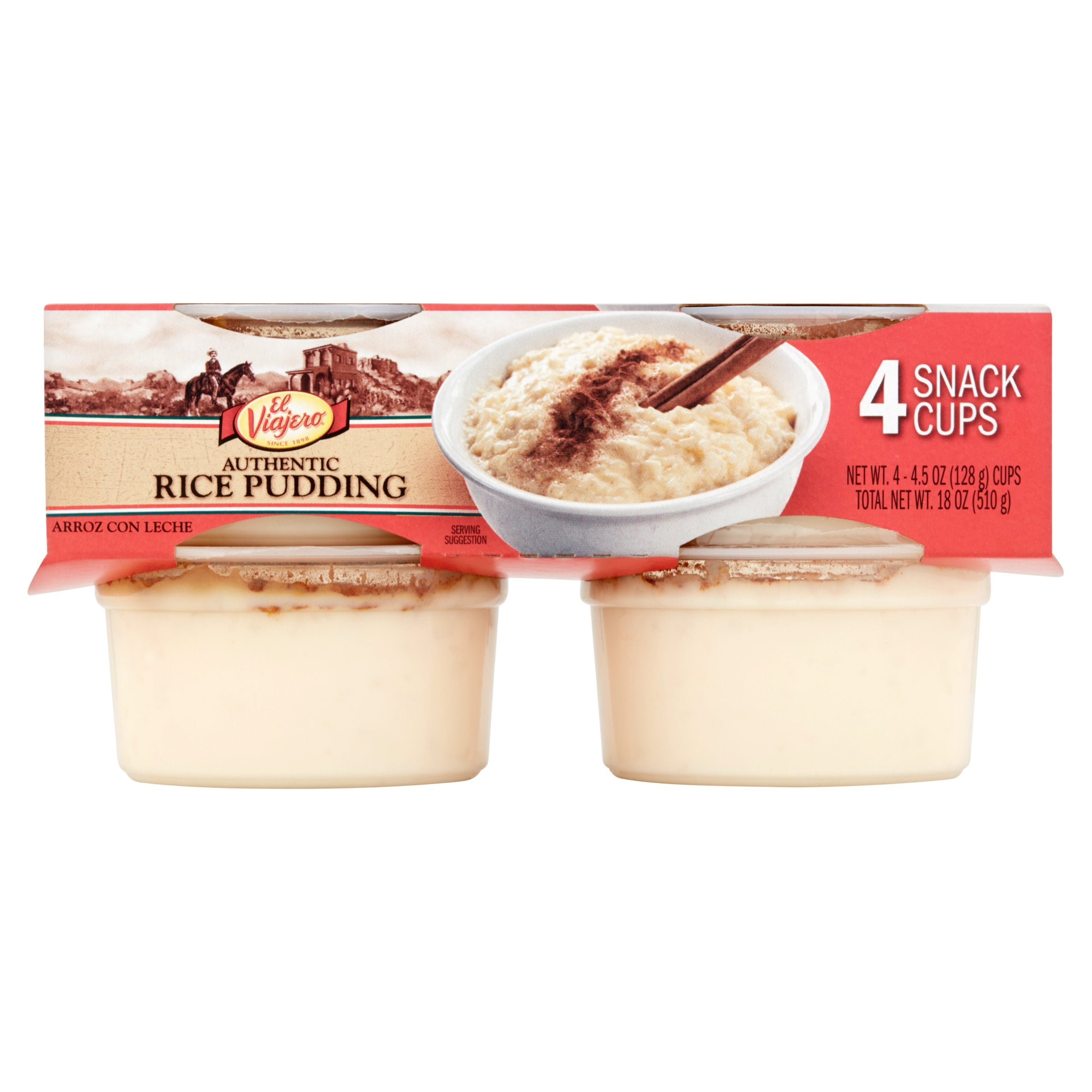El Viajero Rice Pudding Snack Cup, 4.5 oz., 4 Count - Walmart.com