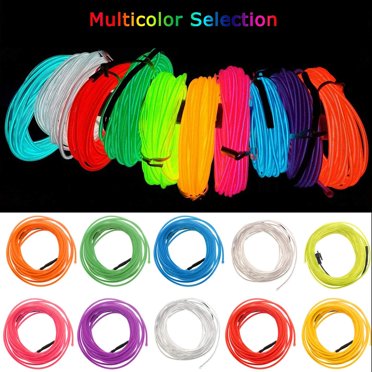 3/5M Multi-color Neon Glowing Strobing Electroluminescent Wire (El wire ...