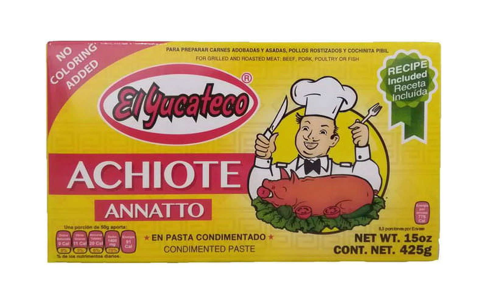 El Yucateco Achiote/Annatto Paste Block, 15 Ounces - 12 Per Case ...