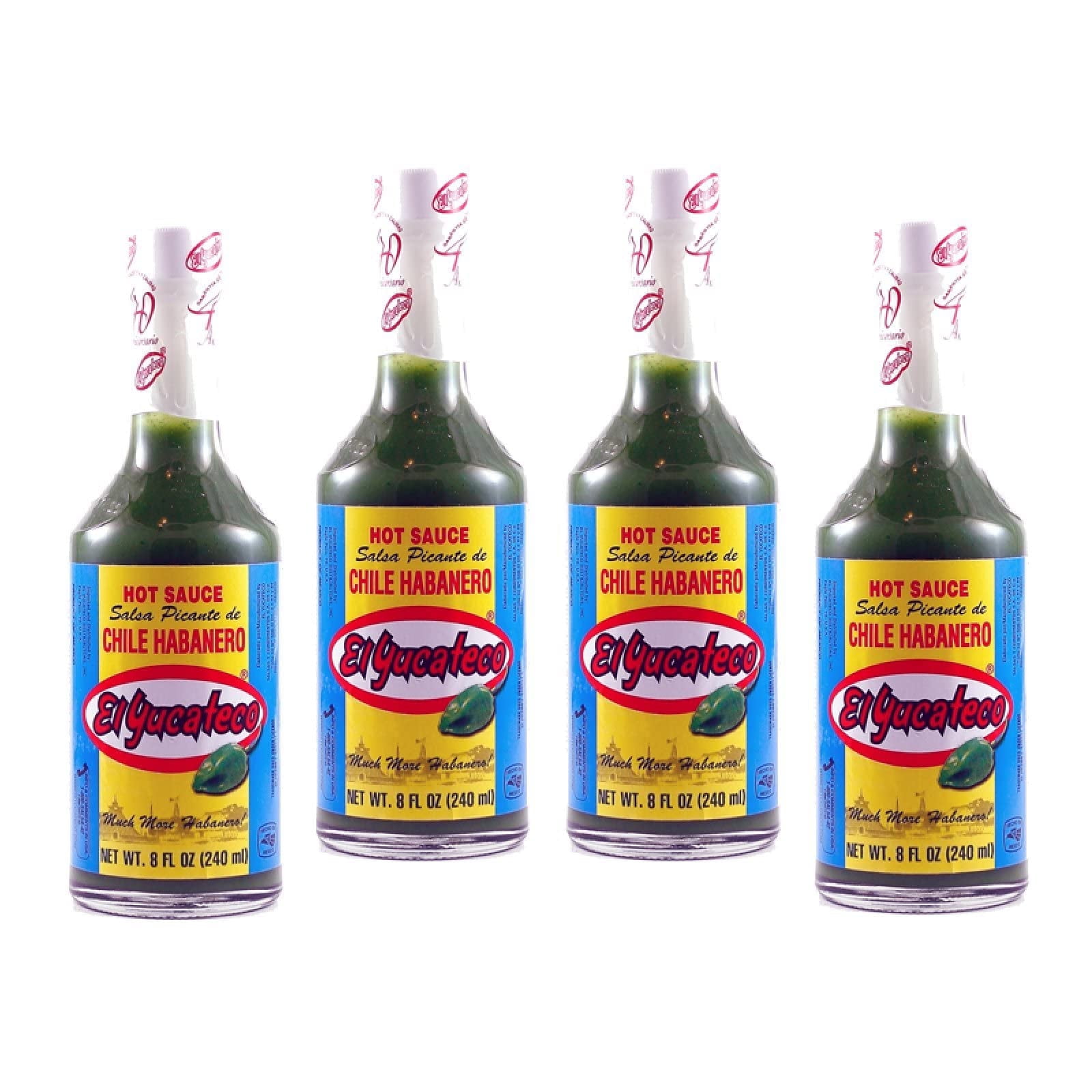 El Yucateco Green Habanero Hot Sauce 8 oz. (4-Pack) by El Yucateco ...