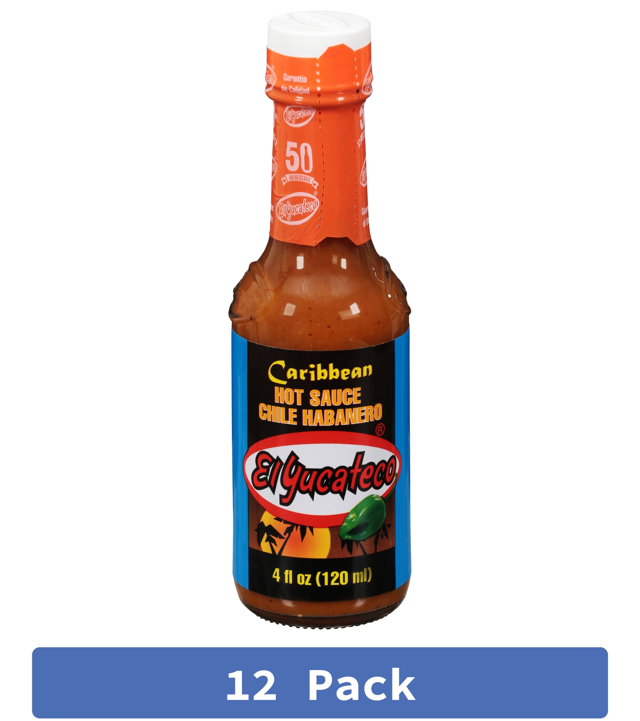 El Yucateco Hot Habanero Caribbean Sauce 4 oz (Pack Of 12) - Walmart.com