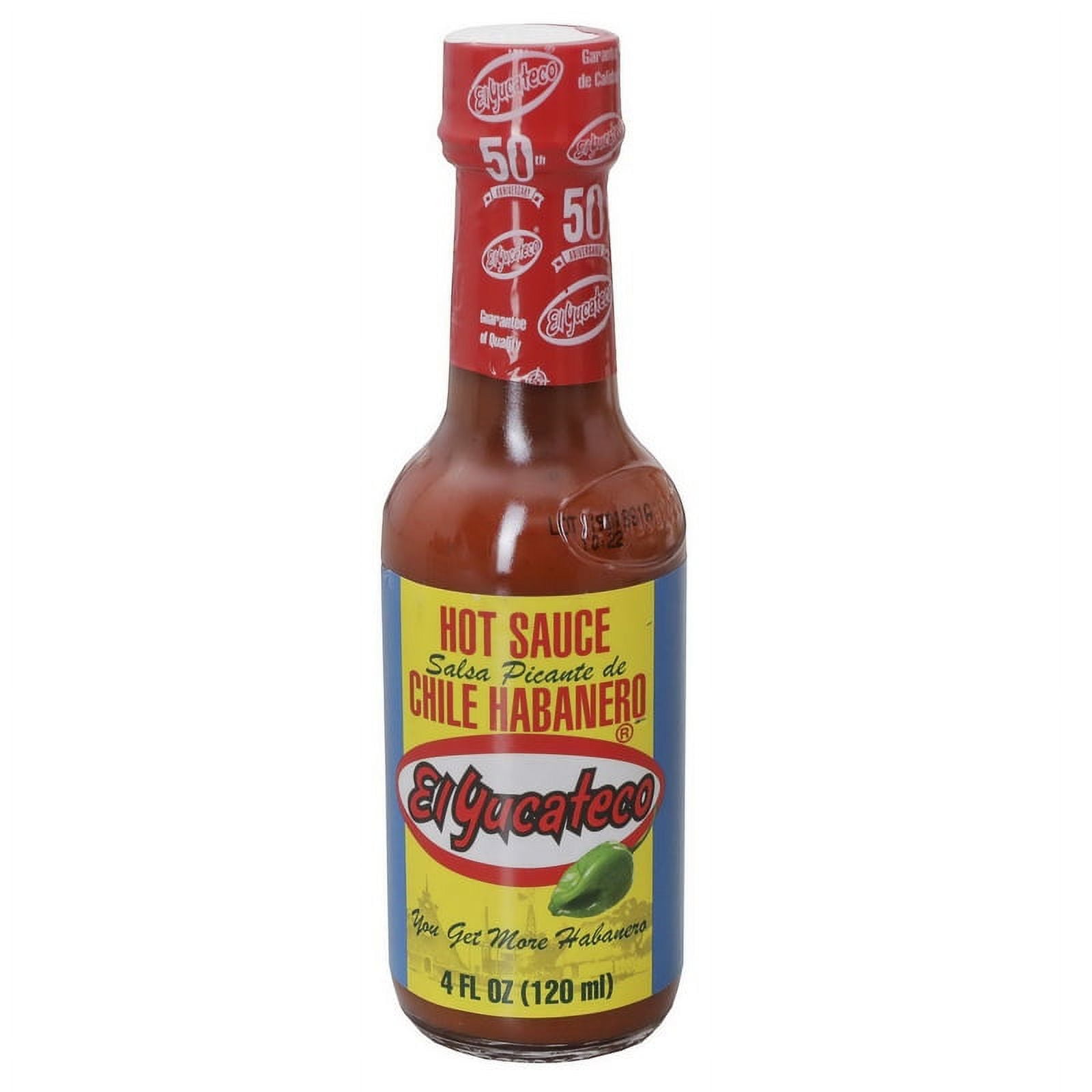 El Yucateco Red Chile Habanero Hot Sauce Bottle, 4 oz - Case of 12 ...