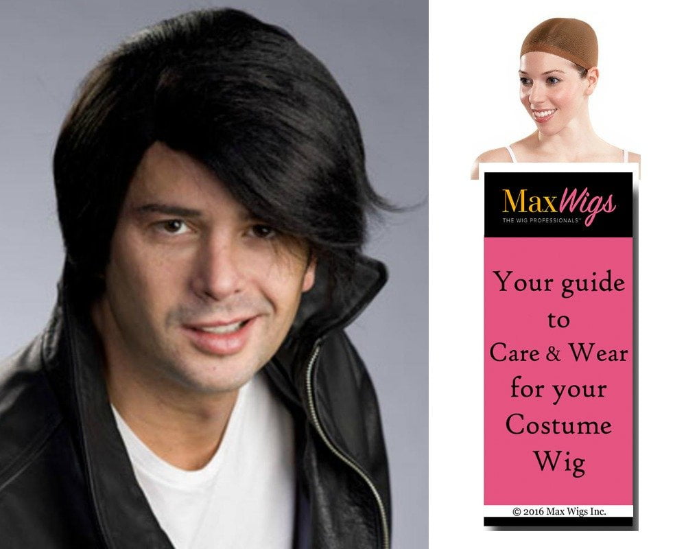 El-vis Young Elvis color BLACK - Enigma Wigs Rebel 1950s Greaser men ...