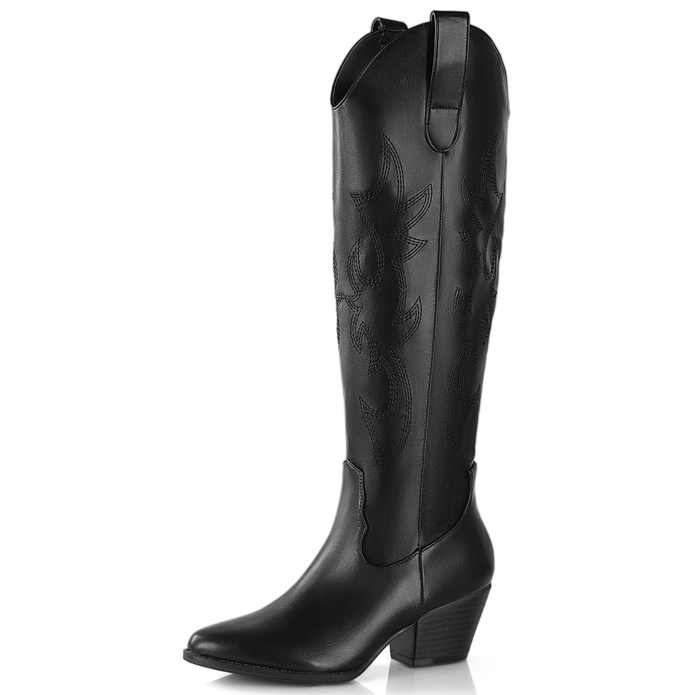 ElElax Cowboy Boots for Women, Cowgirl Boots Low Chunky Heel ...