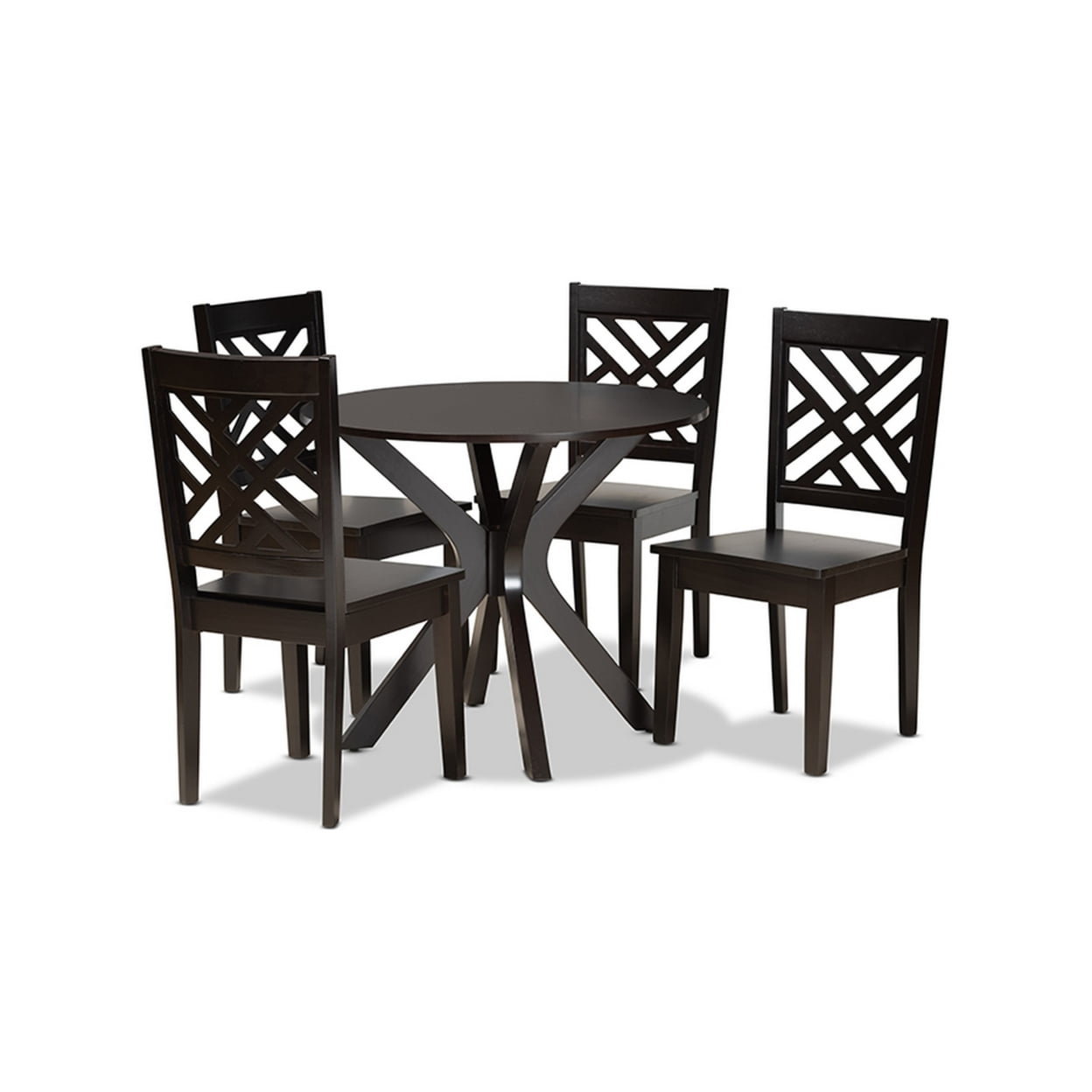 Ela Dark Brown Finished Wood 5-Piece Dining Set - Walmart.com