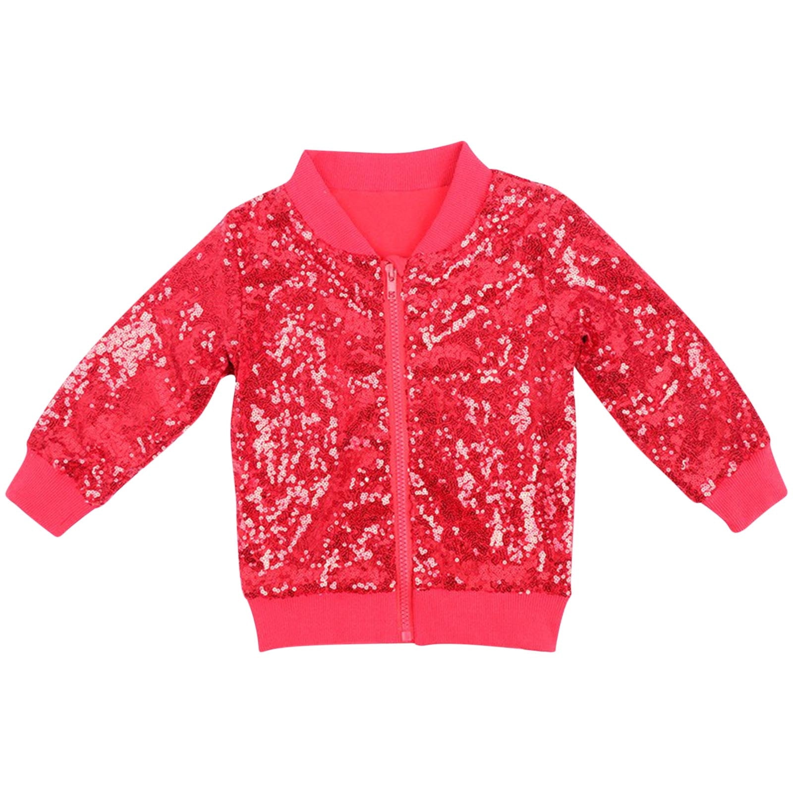 Elabch Girls Kids Sequin Sparkle Jacket Baby Boys Bomber Jackets Long ...