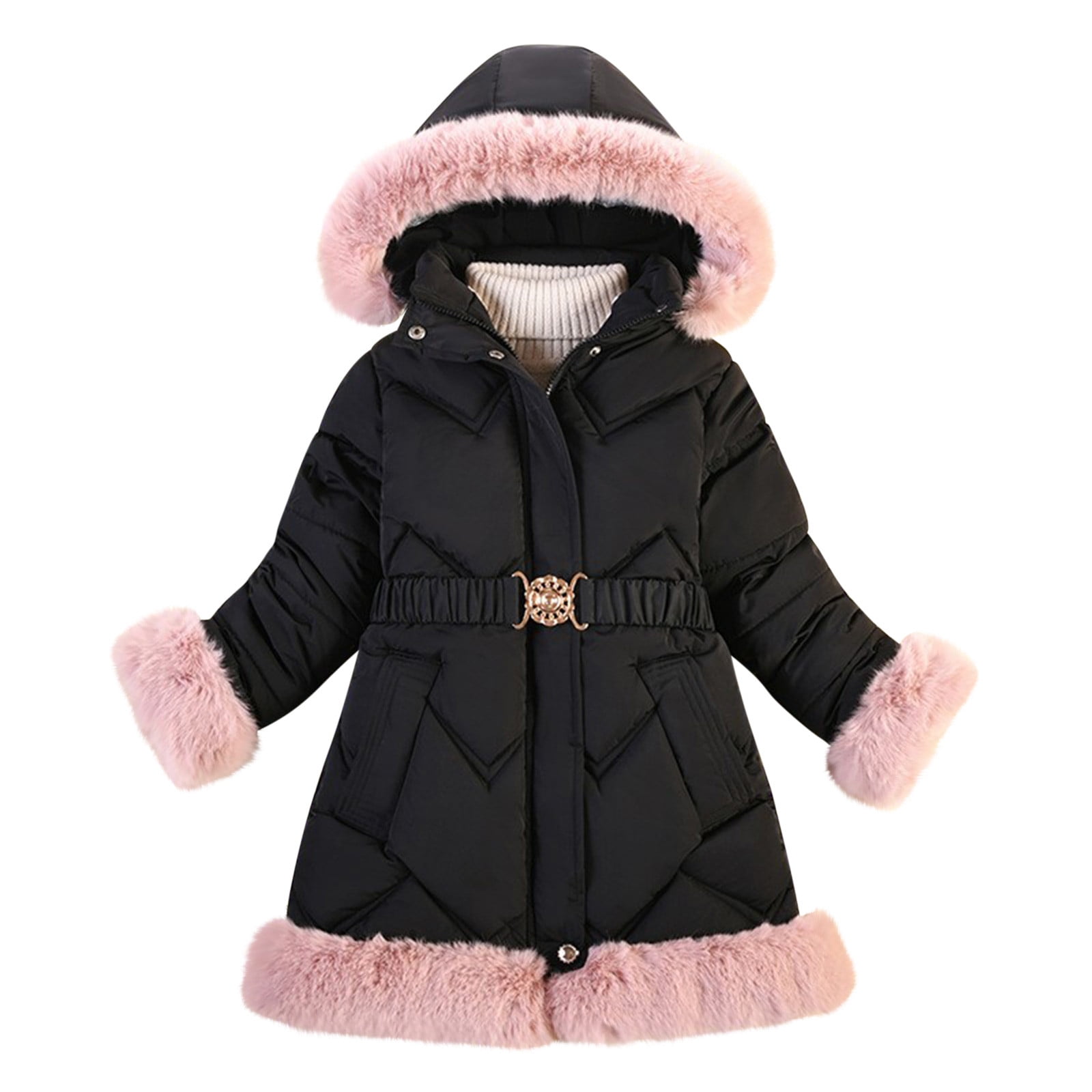 Elabch Kids Puffer Coat Girls Snowsuit Warm Girl Children Winter Hoodie Zip Thick Coats Jacket ...