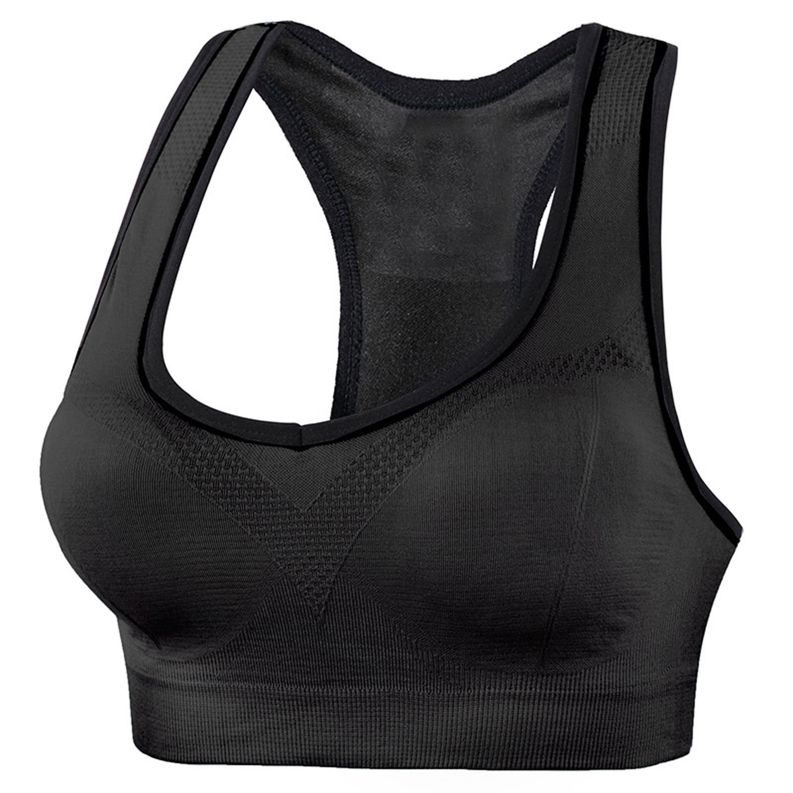 Elabch Racerback Sports Bras for Women Plus Size Shockproof Wireless ...