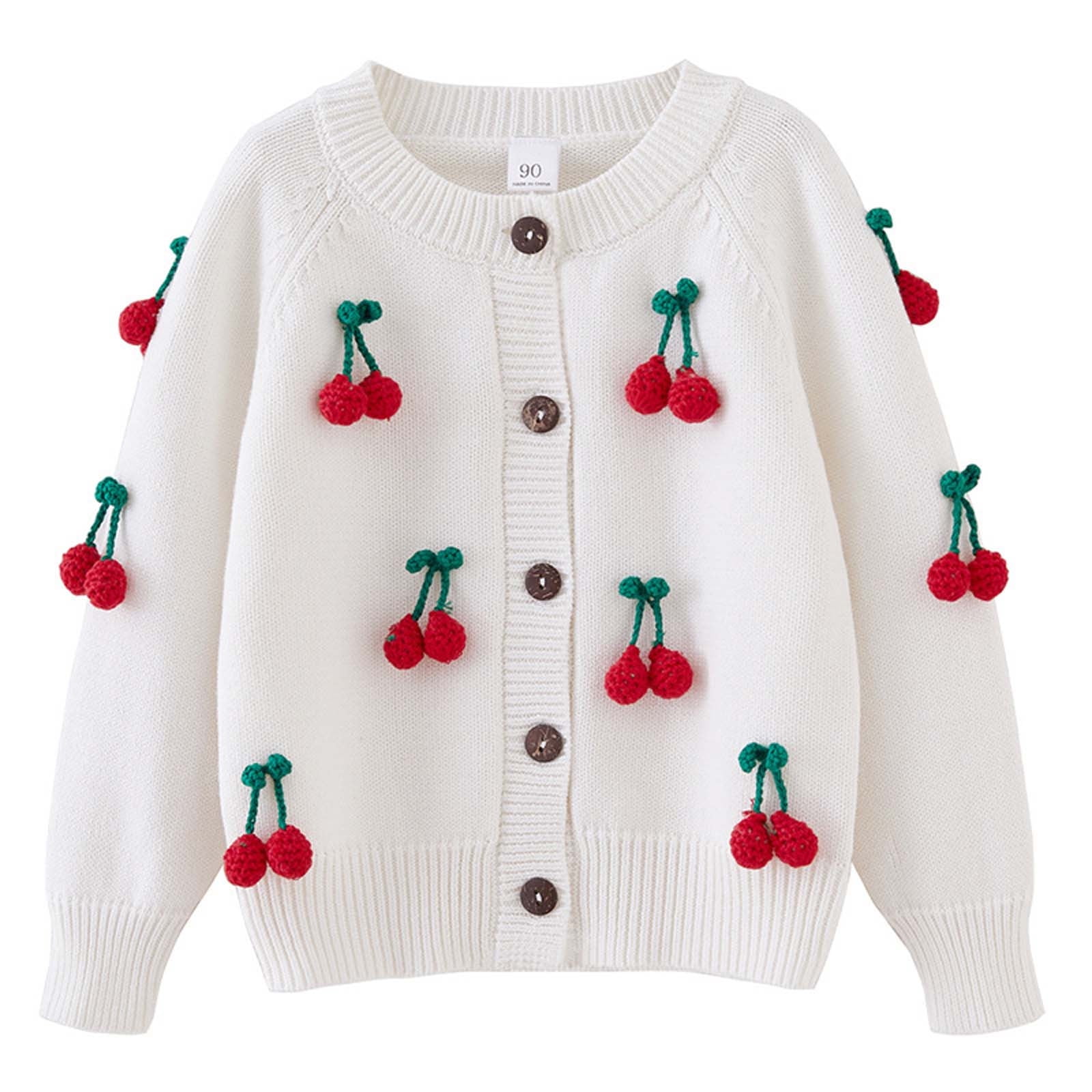 Elabch Toddler Girls Sweaters Long Sleeve Knit Button Cardigan Cotton ...