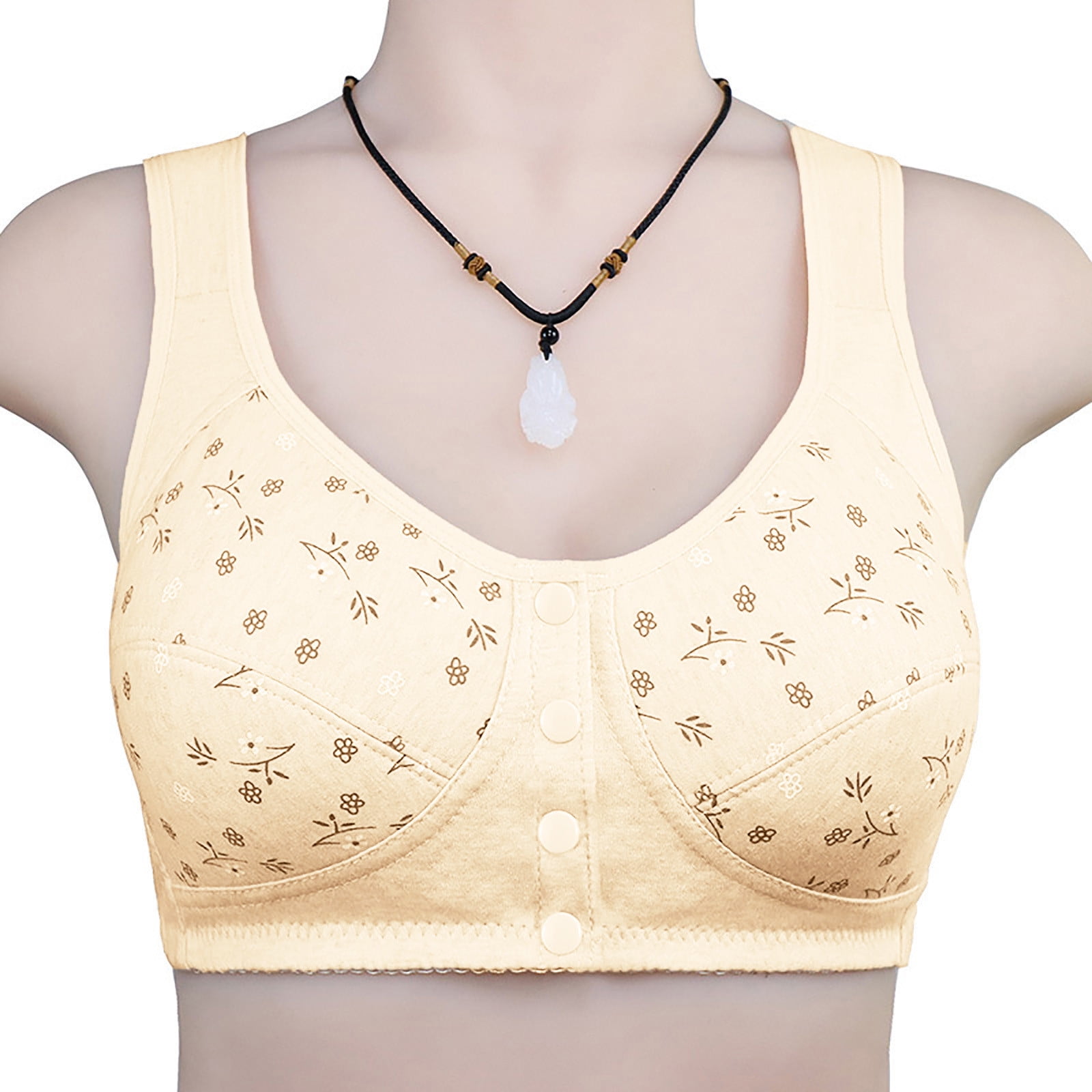 Elabch Women's Front Closure Bras Plus Size Wireless Bra Daisy Bras for ...