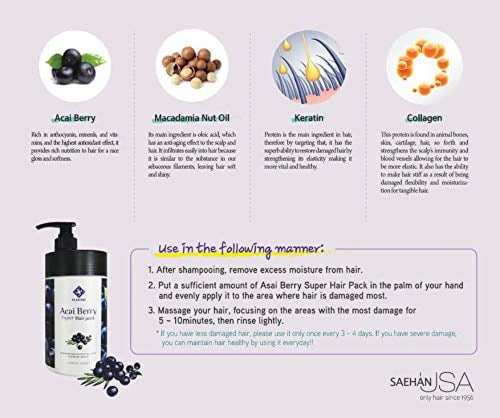 Elabore Acai Berry Super Hair Pack 33.80fl.oz/ 1000ml - Walmart.com