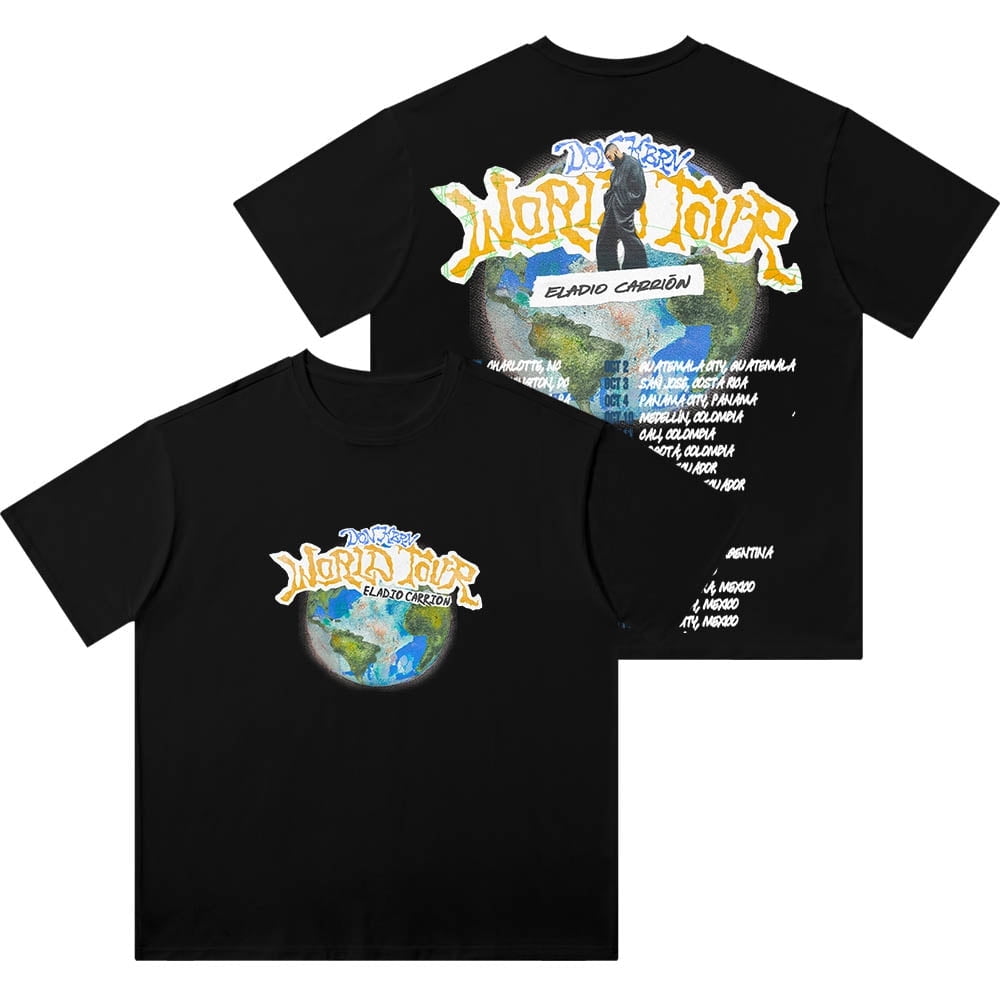 Eladio Carrion Don Kbrn Tour Merch Wash T-shirt street wear cosplay men ...