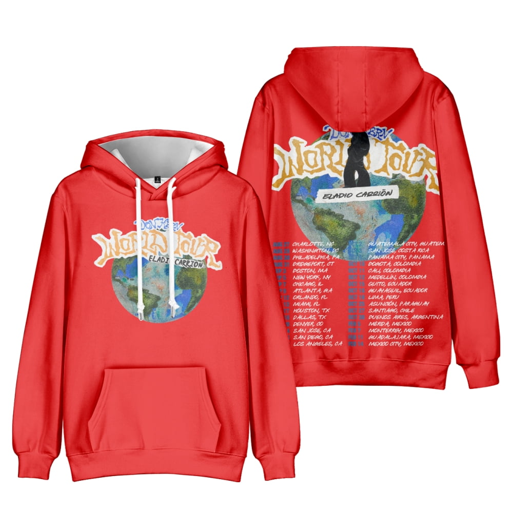 Eladio Carrion Don Kbrn World Tour Hooded Drawstring Pocket Sweatshirt ...