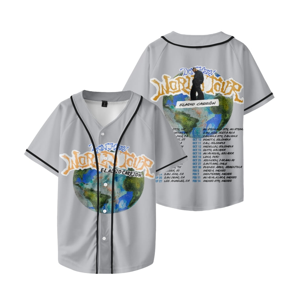Eladio Carrion Don Kbrn World Tour shirt short sleeve V neck button ...