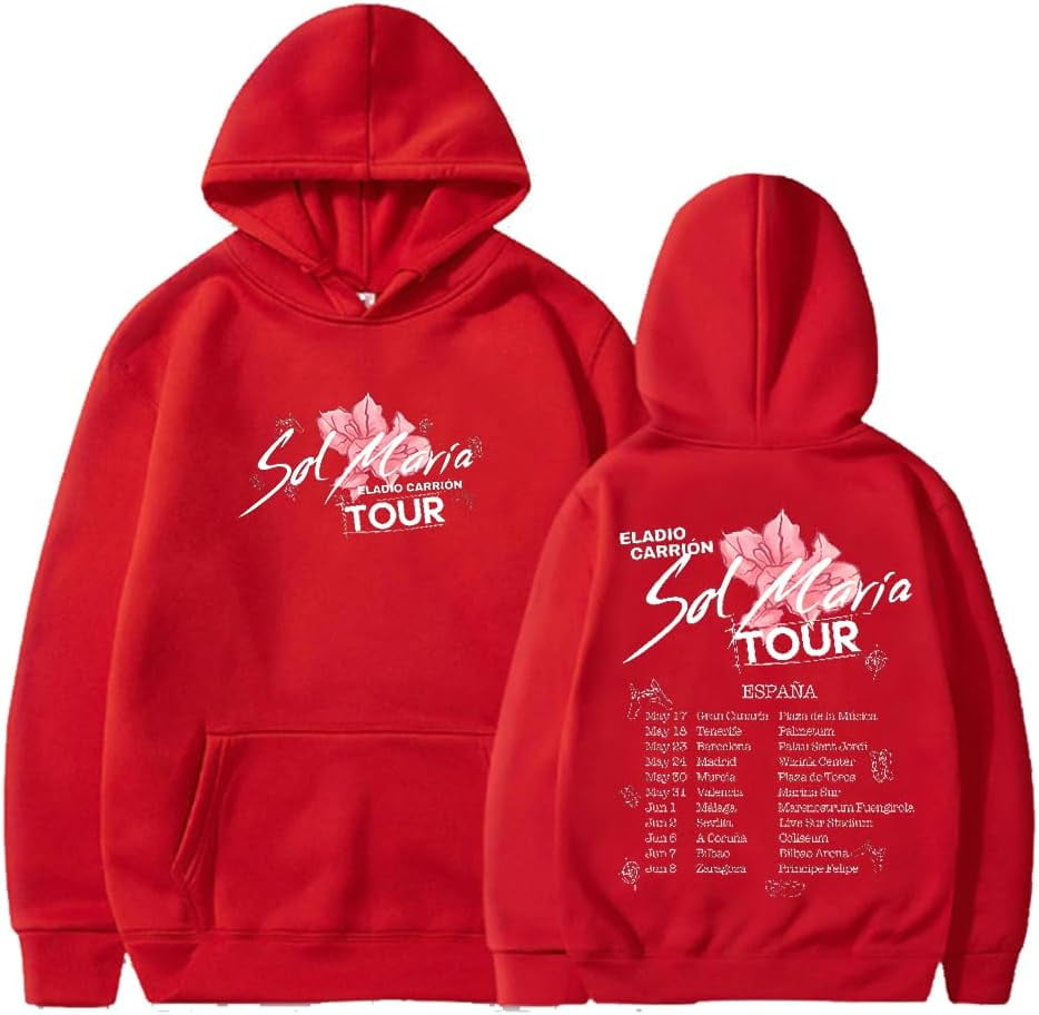 Eladio Carrion Hoodie 2024 Sol Maria Tour Merch Long Sleeve Streetwear ...