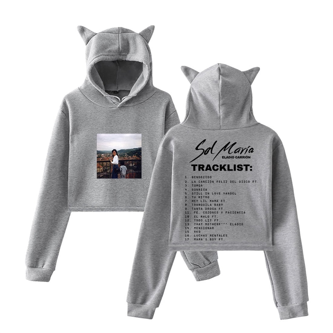 Eladio Carrion Sol Maria 2024 Tour Cat Ear Hoodie Unique Fashion Bear ...