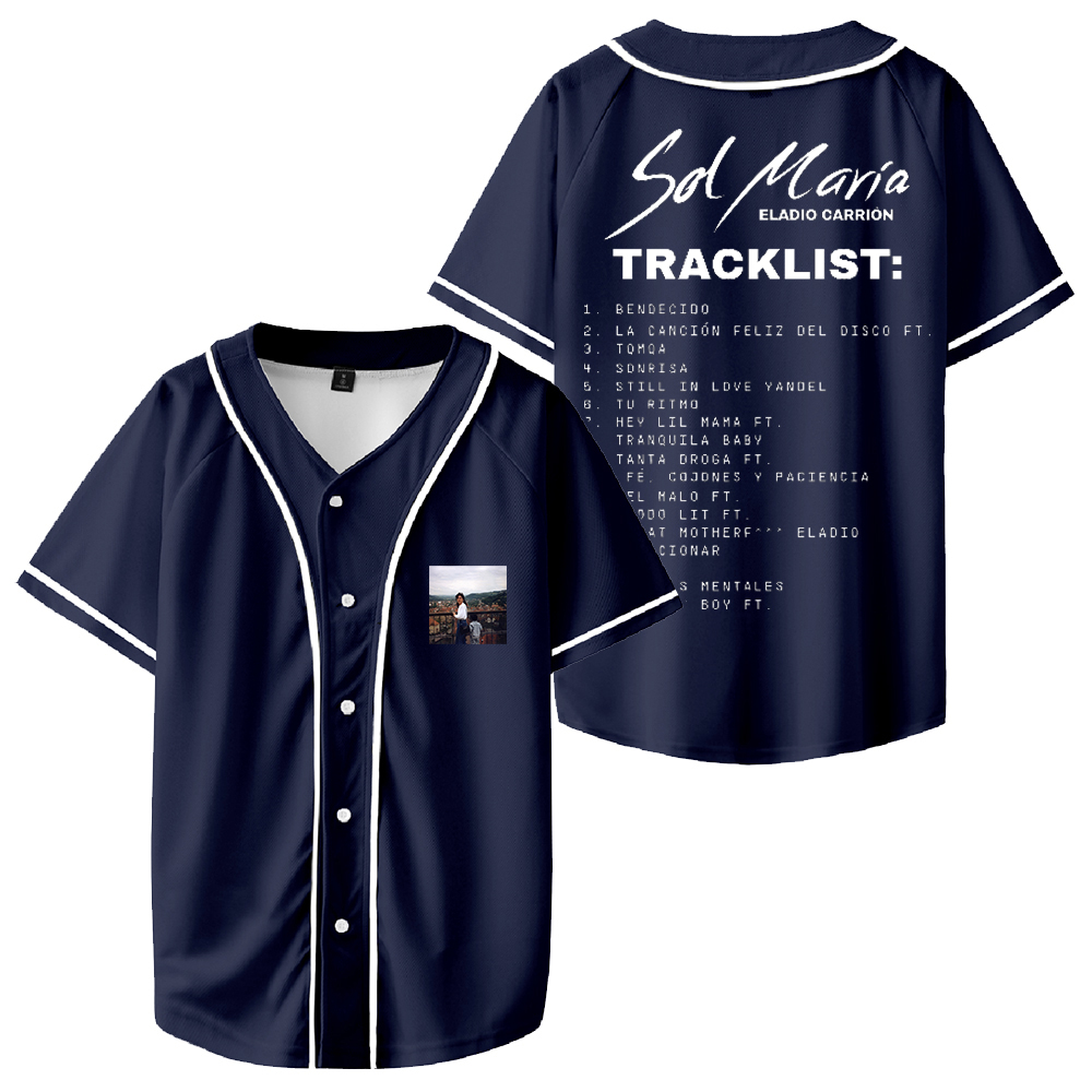 Eladio Carrion Sol Maria Album Baseball Jersey Short Sleeve Shirts ...