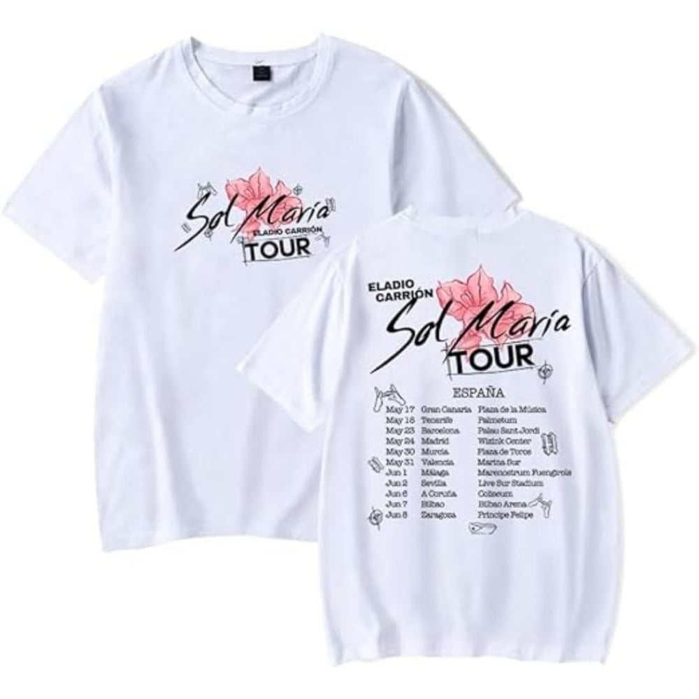 Eladio Carrion Sol Maria Tour 2024 T-shirt Fashion Printed Round Neck ...