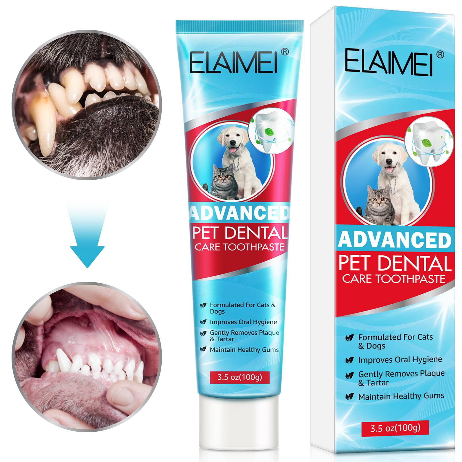Elaimei Pet Toothpaste Eliminates Fresh Breath Dental Care Gel for Dog ...