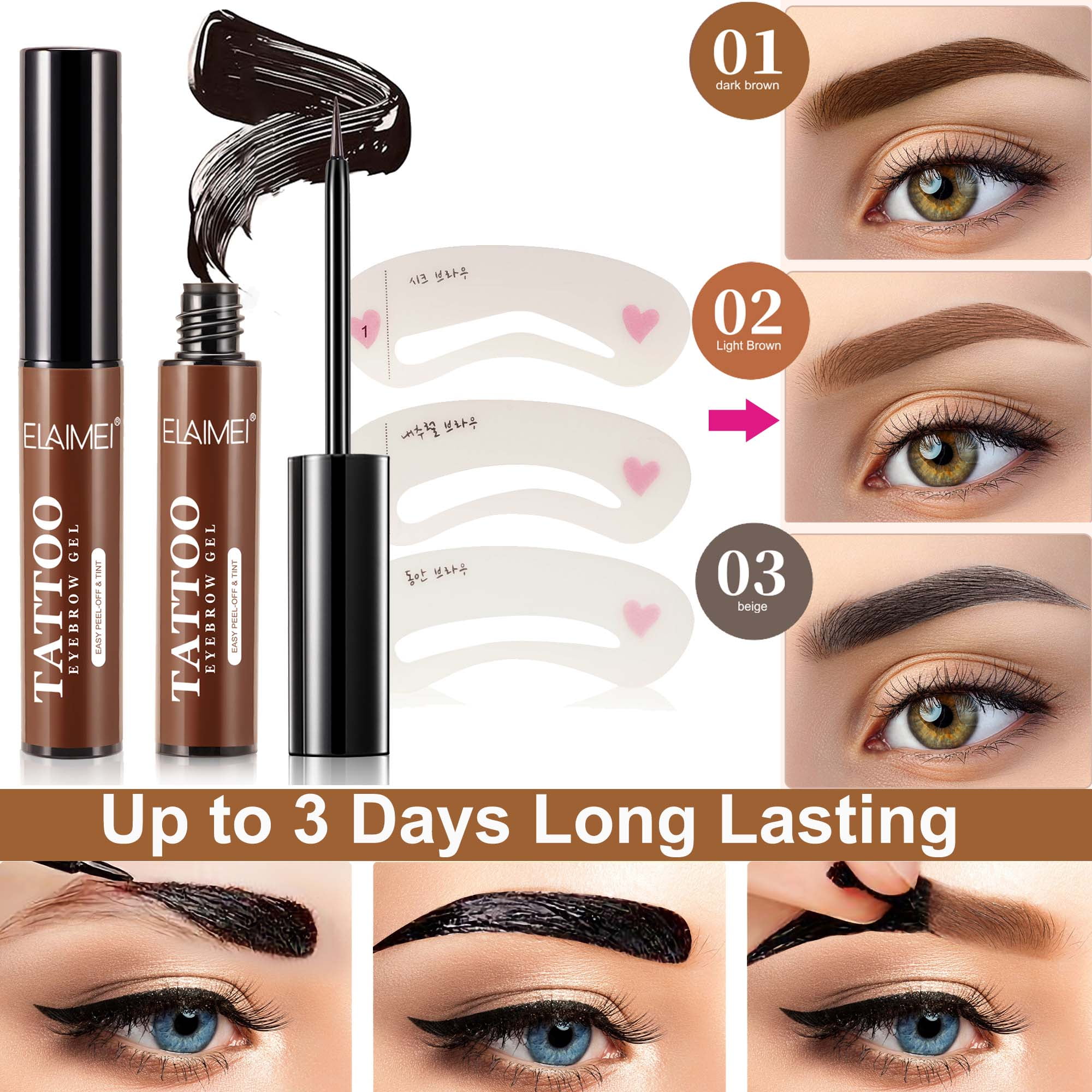 Customer reviews for Elaimei Tattoo Eyebrow Gel Light Brown,Semi ...