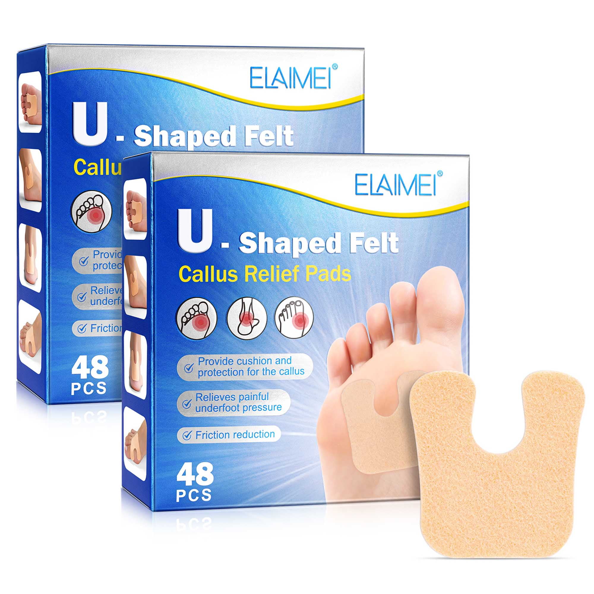 Elaimei U-Shaped Felt Callus Pads for Feet, Relieve Discomfort Caused ...