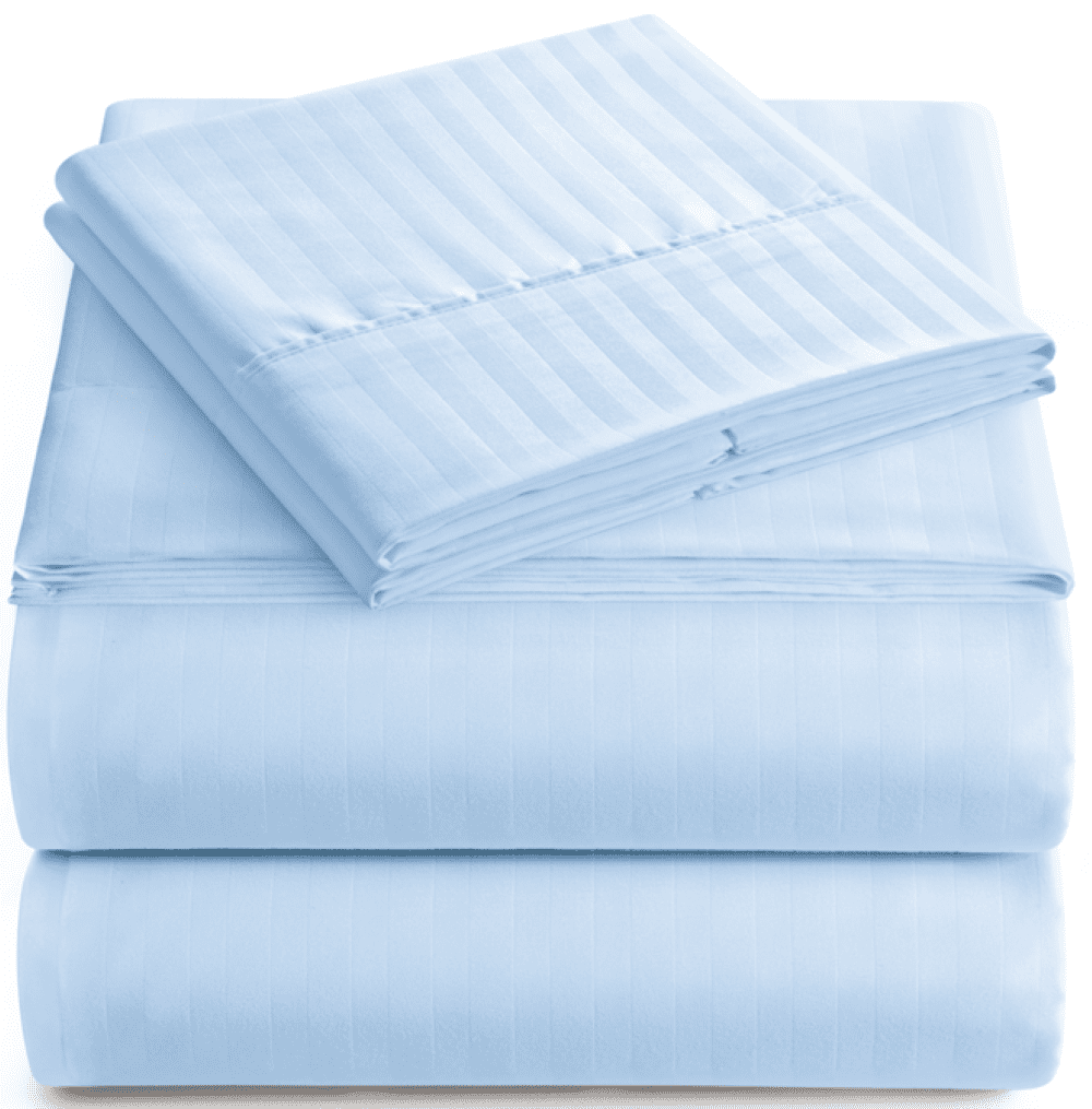 Elaine Karen Microfiber Queen Bedding Set - Light Blue with Flat Sheet ...