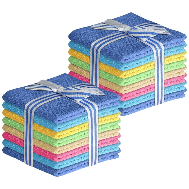 Elaine Karen 16 Pack Cotton Washcloths Small Hand Towels for Bathroom ...