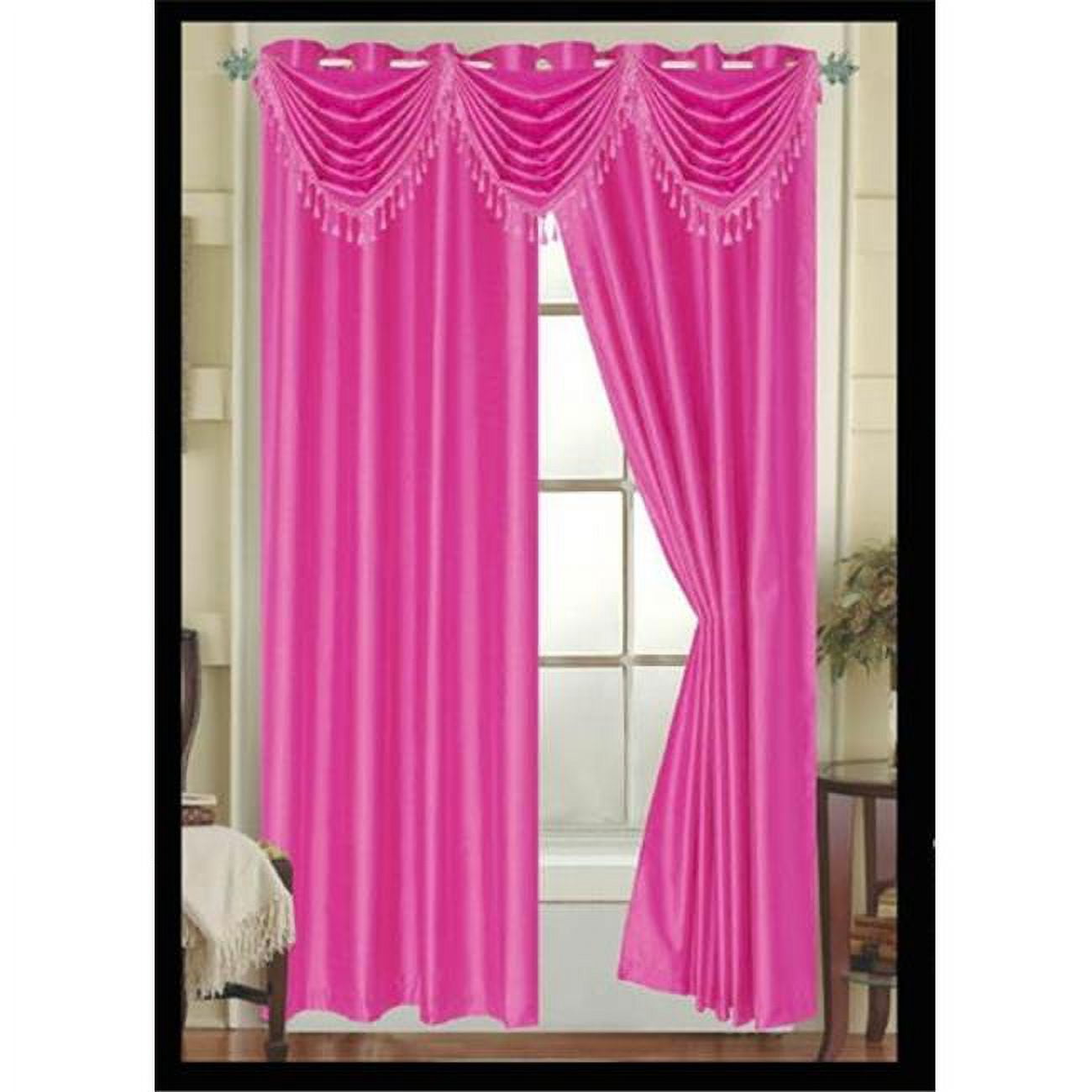 Elaine Waterfall Faux Silk Valance Elaine with 2 Grommets in Fuchsia ...