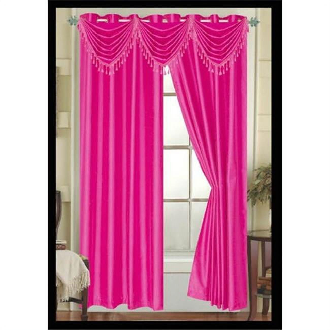 Elaine Waterfall Faux Silk Valance Elaine with 2 Grommets in Pink ...