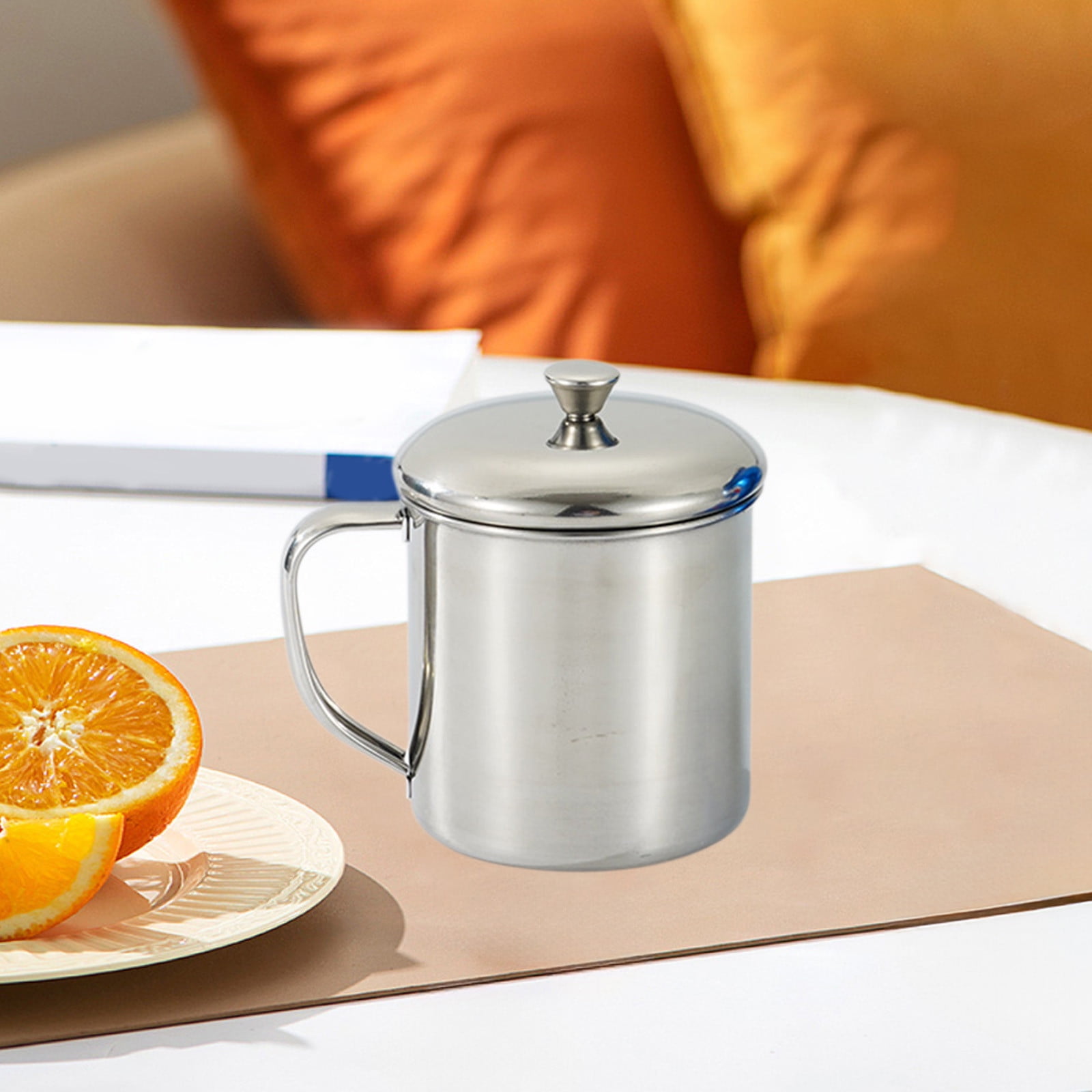 Elainilye 304 Stainless Steel Lidded Drinking Cup, Commercial-Grade ...