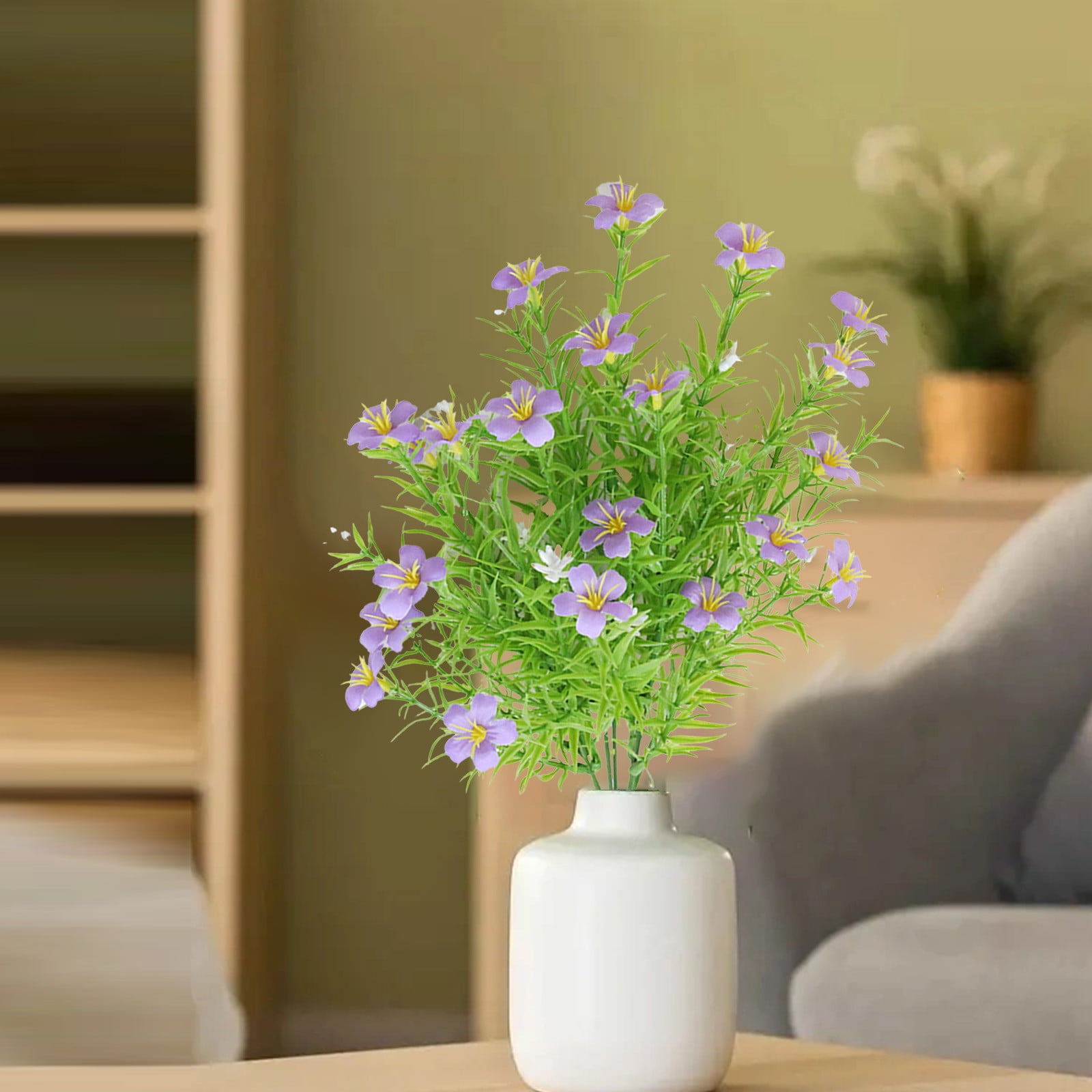 Elainilye Artificial Daisy Flowers, Faux Plastic Floral Stems Bouquet ...
