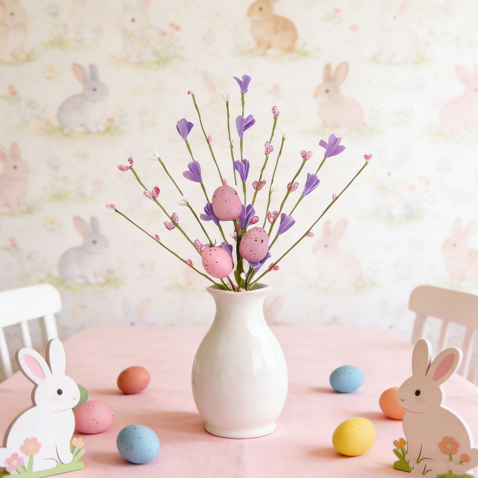 Elainilye Artificial Easter Eggs Branch with Lifelike Berry and Eggs ...