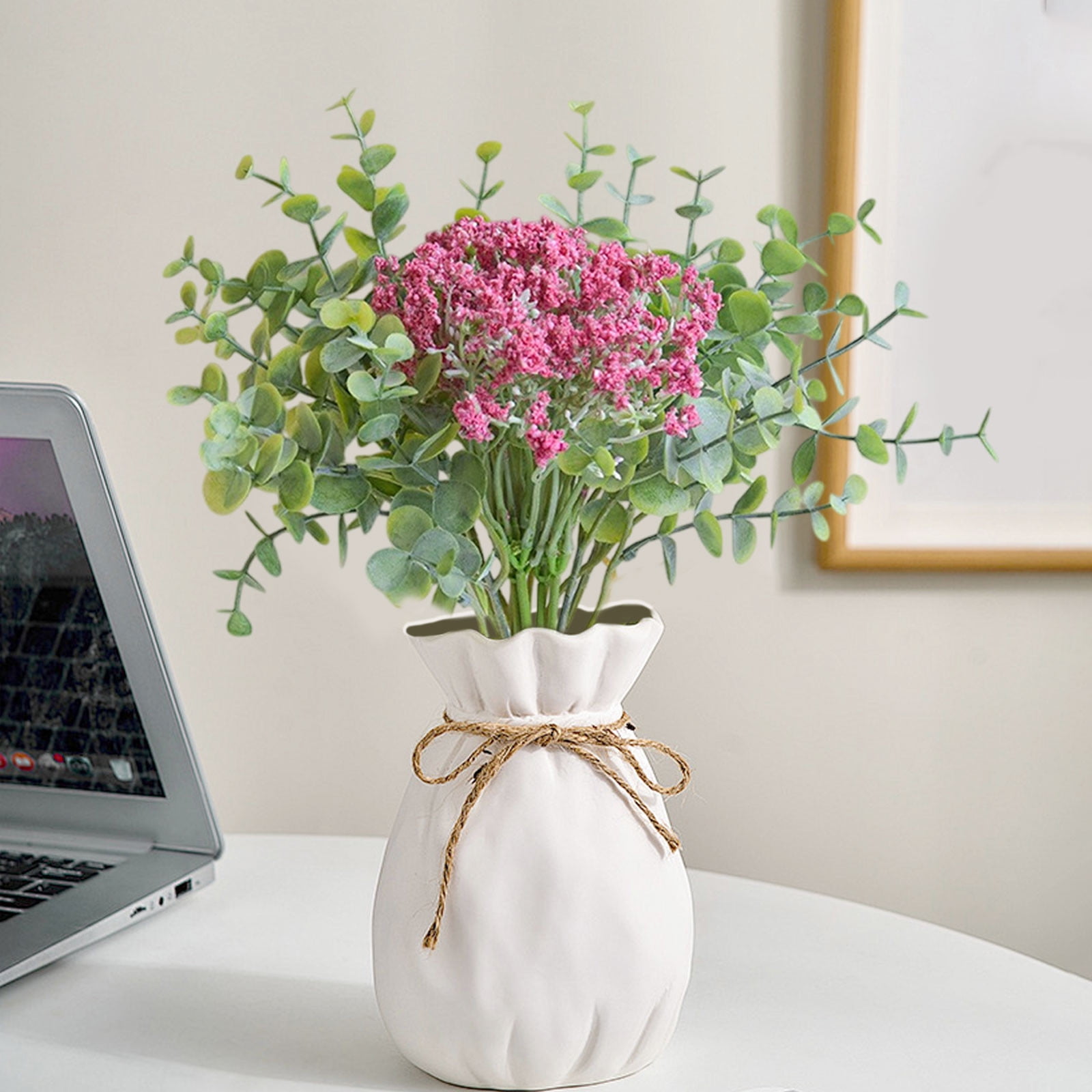 Elainilye Artificial Eucalyptus & Baby’s Breath Bouquet Bundle, 12-Stem ...