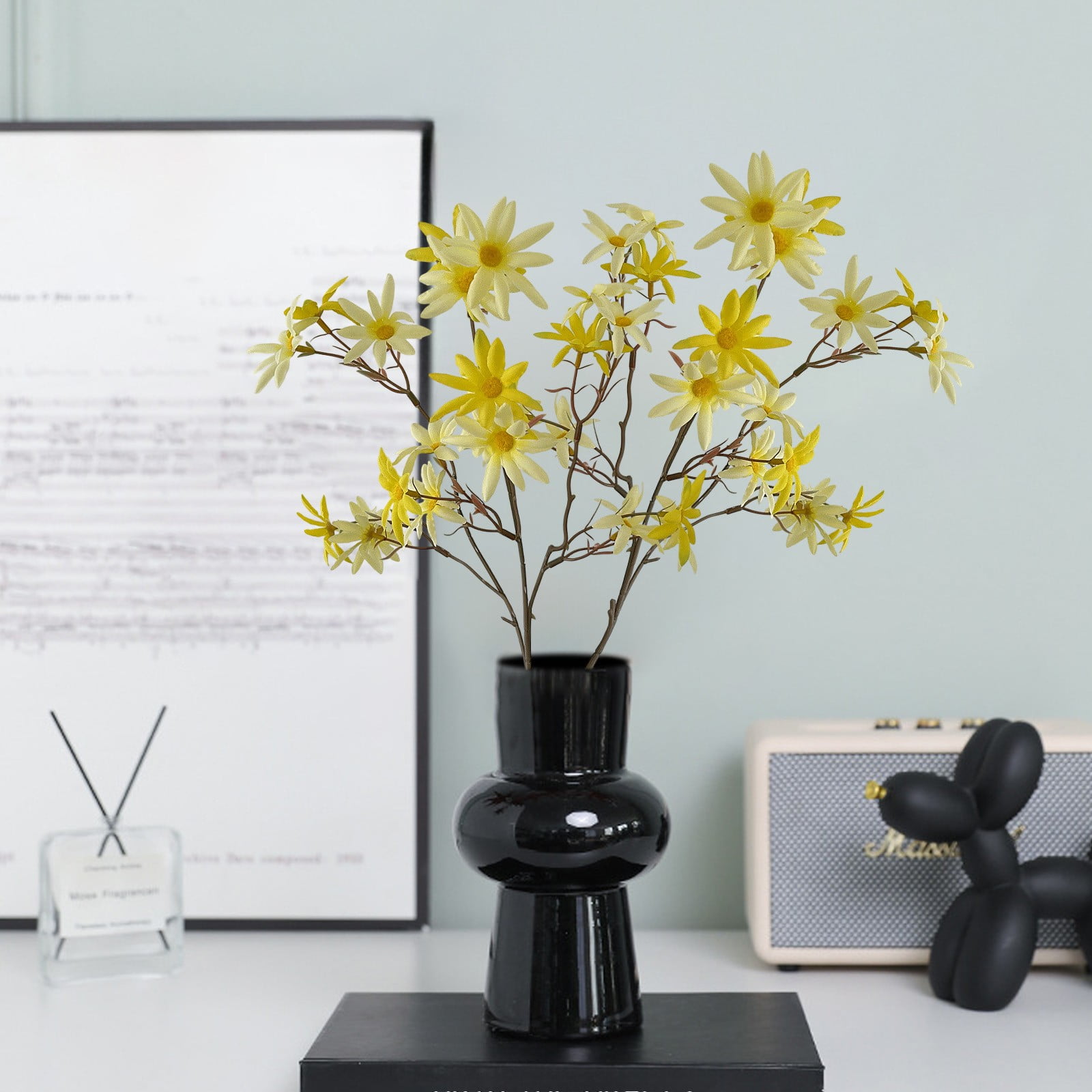 Elainilye Artificial Mandarin Orchid Floral Arrangement, Silk Violet ...