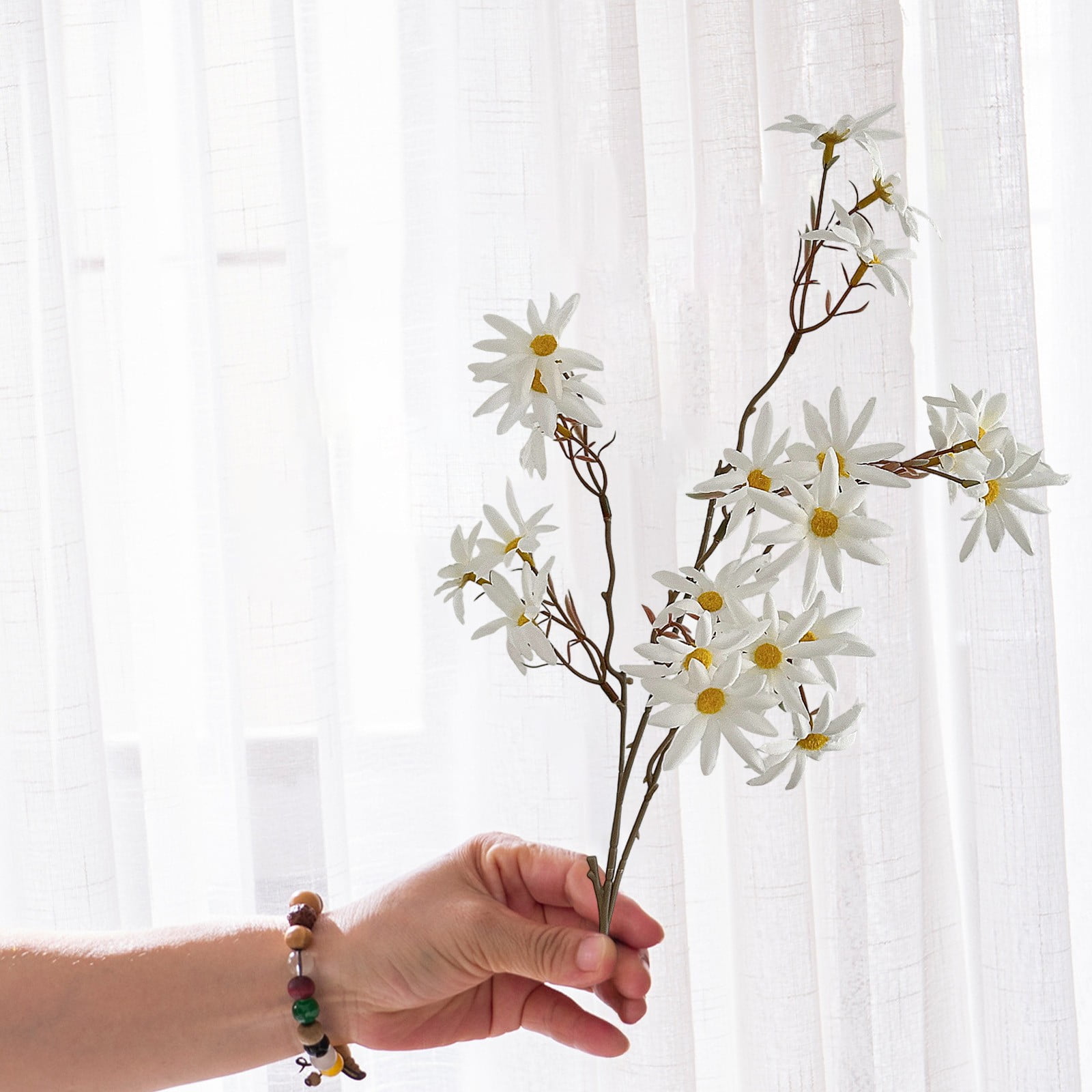 Elainilye Artificial Mandarin Orchid Floral Arrangement, Silk Violet ...