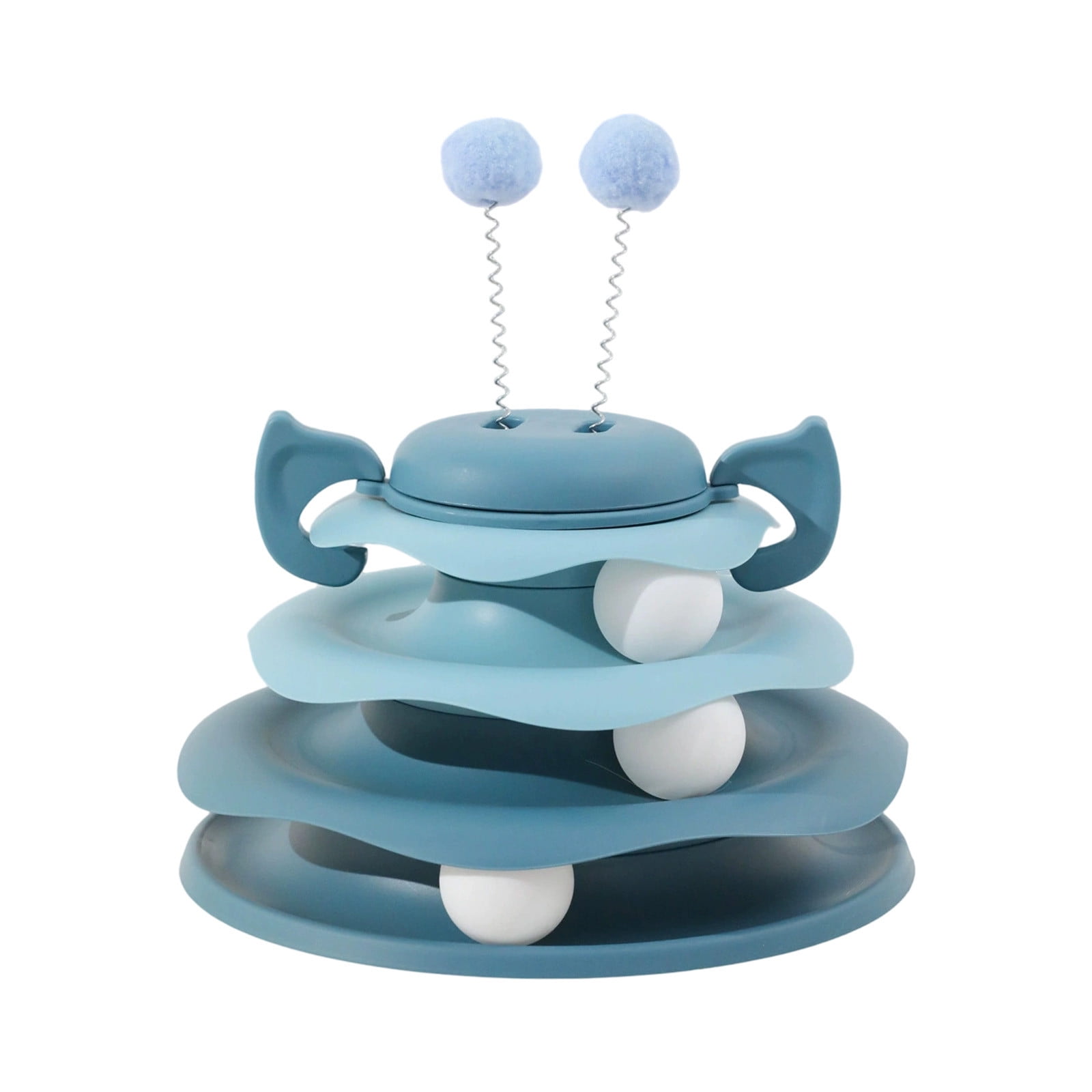 Elainilye Cat Toy, Interactive Spinner Track Play Set with Balls ...