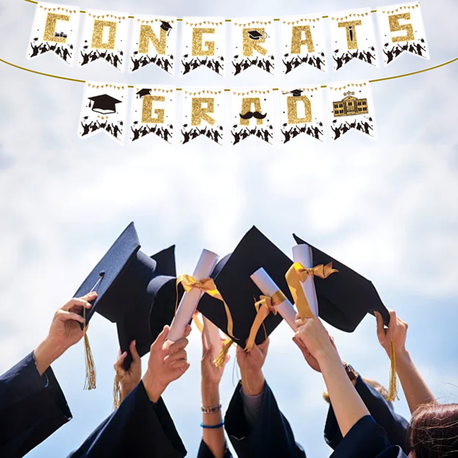 Elainilye Class of 2025 Graduation Banner, Congrats Grad Background ...