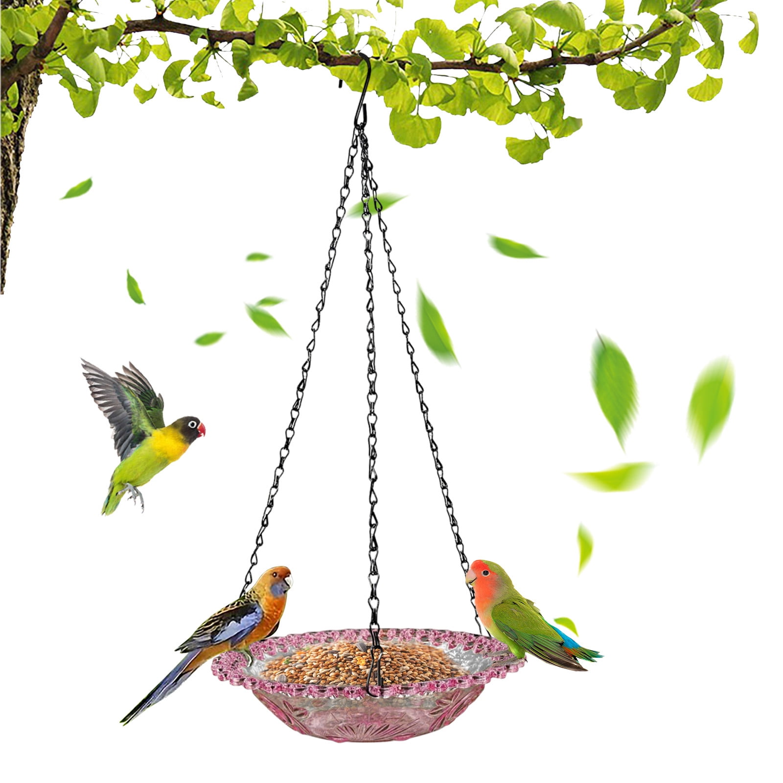 Elainilye Clear Acrylic Hanging Bird Feeder Designed for Outdoor ...