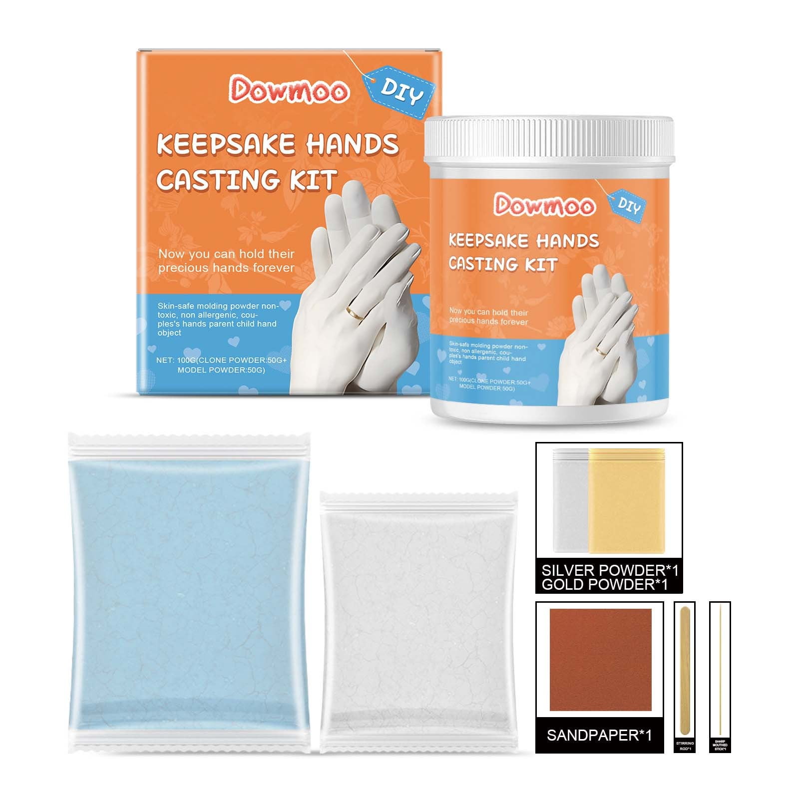 Elainilye Complete Hand Casting Memory Kit, Family Keepsake Molding ...