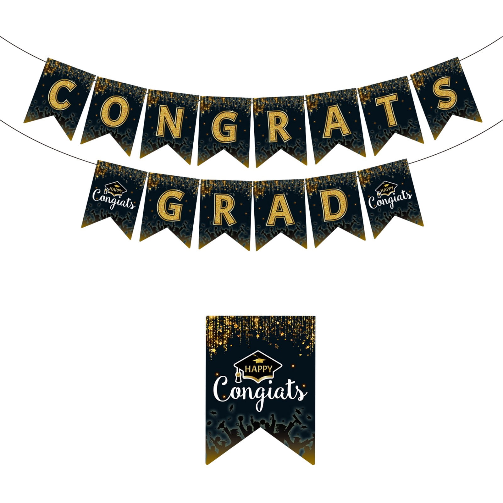 Elainilye Congrats Grad Banner, Graduation Ceremony Party Celebration ...