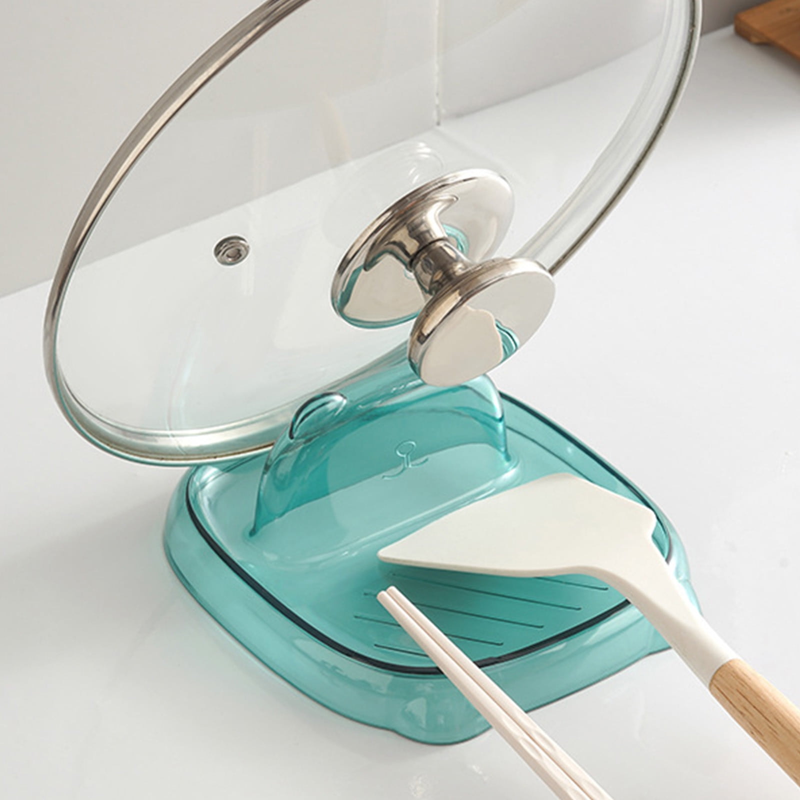 Elainilye Countertop Utensil Holder with Lid Storage Rack, Space-Saving ...