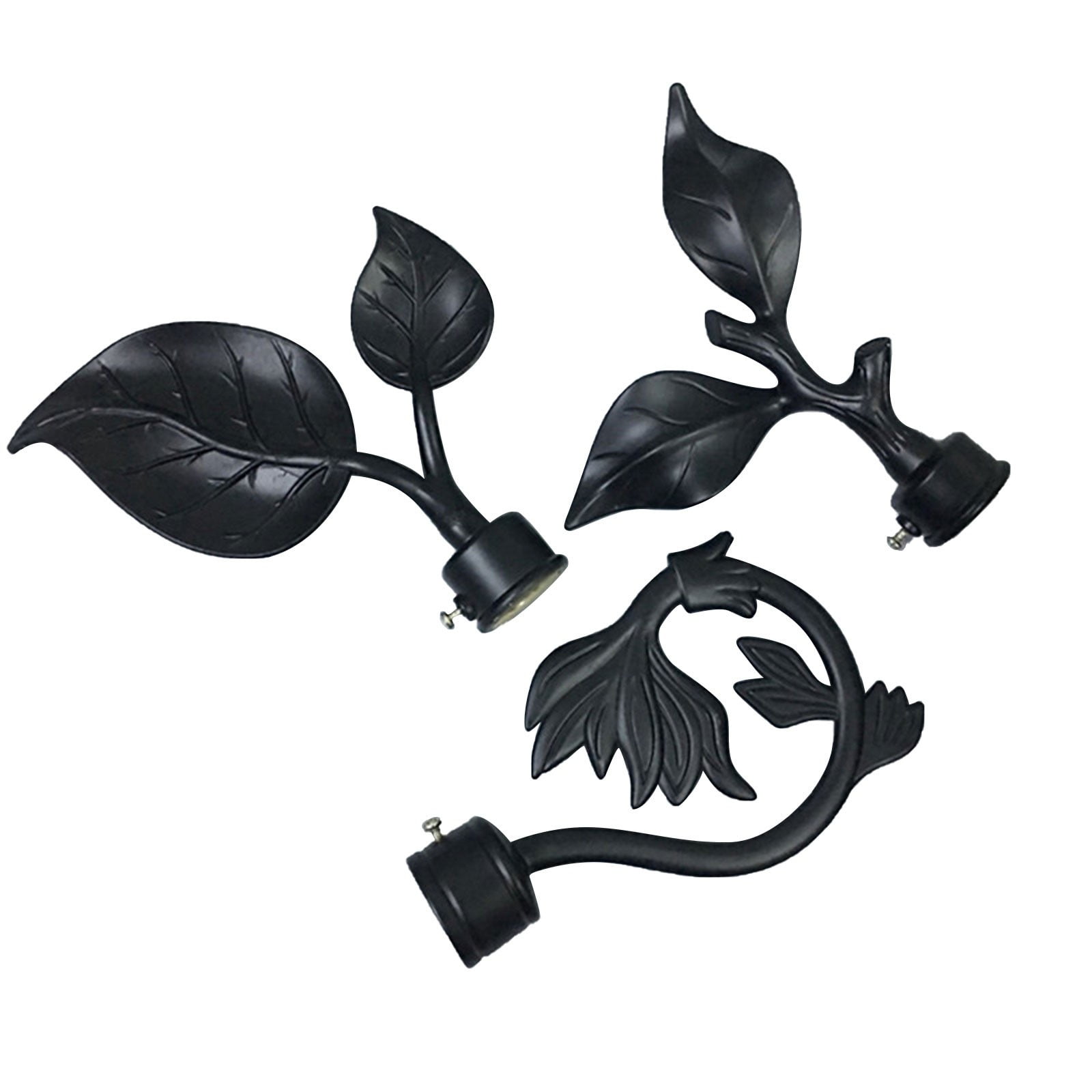 Elainilye Curtain Rod Finials, Leaf Shaped End Caps for Drapery Rail ...