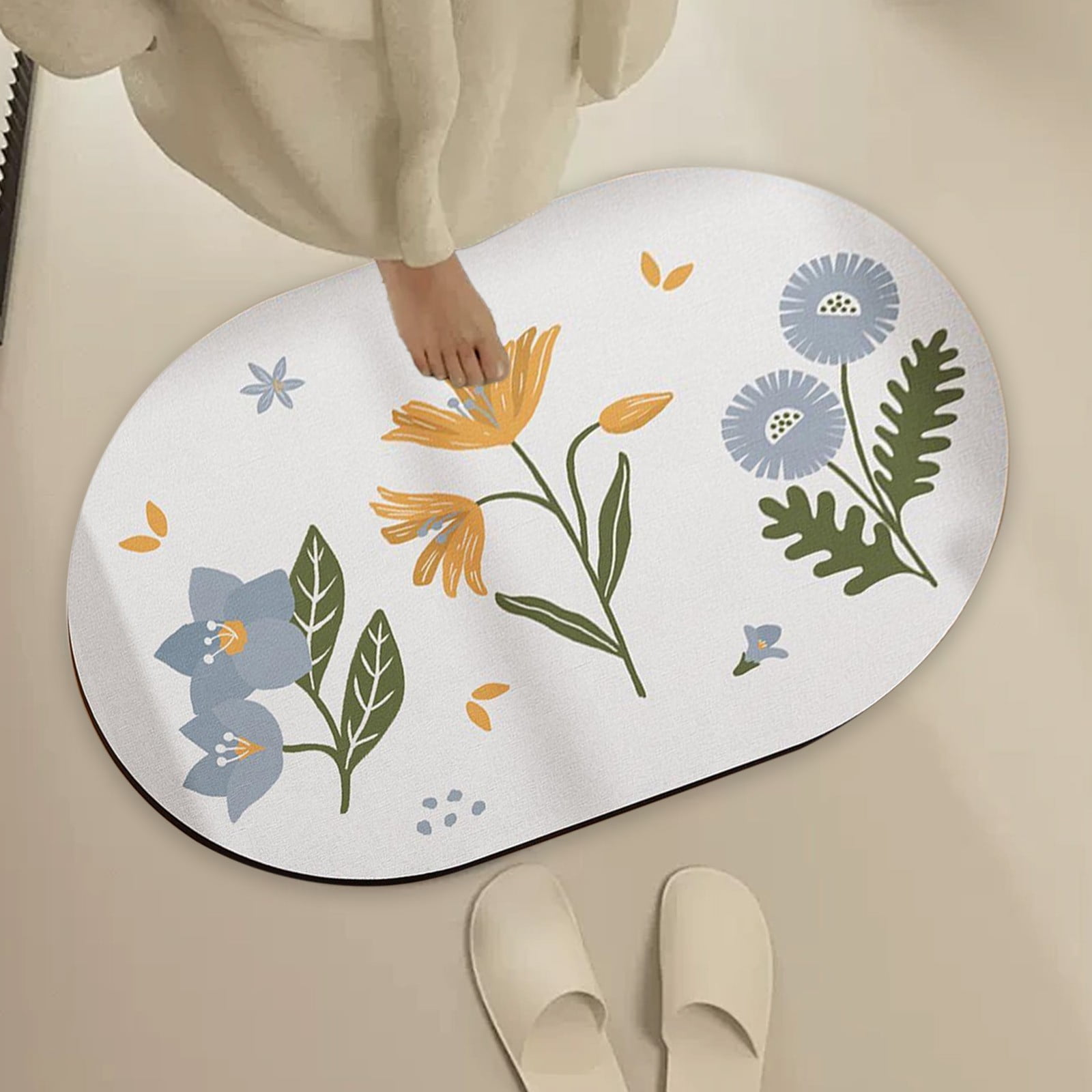 Elainilye Diatomaceous Earth Bath Mat, Super Absorbent Natural Stone ...