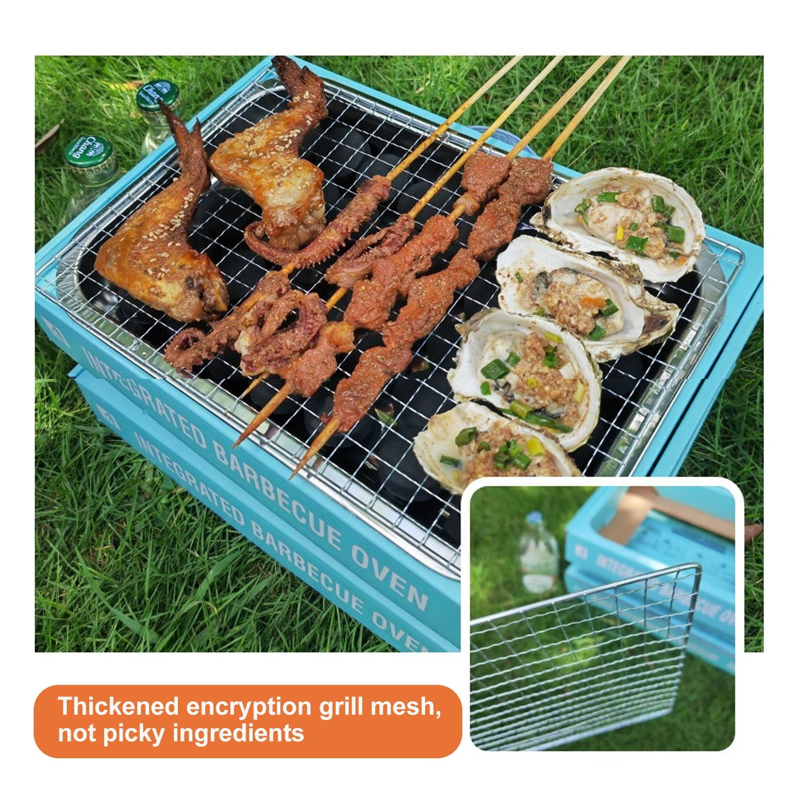 Elainilye Disposable BBQ Grill, Portable Charcoal Grill, Mini Barbecue ...