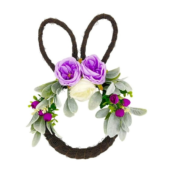 Elainilye Easter Bunny Wreath Artificial Spring Wreath with Eggs ...