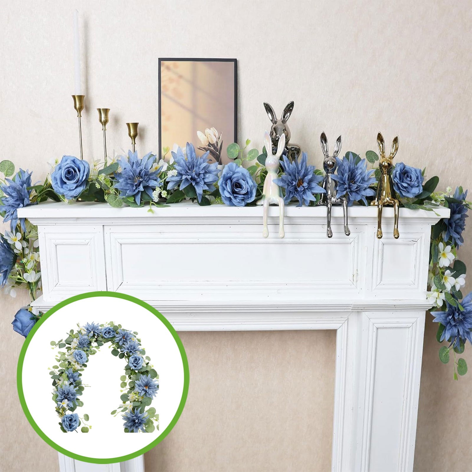 Elainilye Extra-Long Artificial Greenery Garland, Flexible Wedding Arch ...