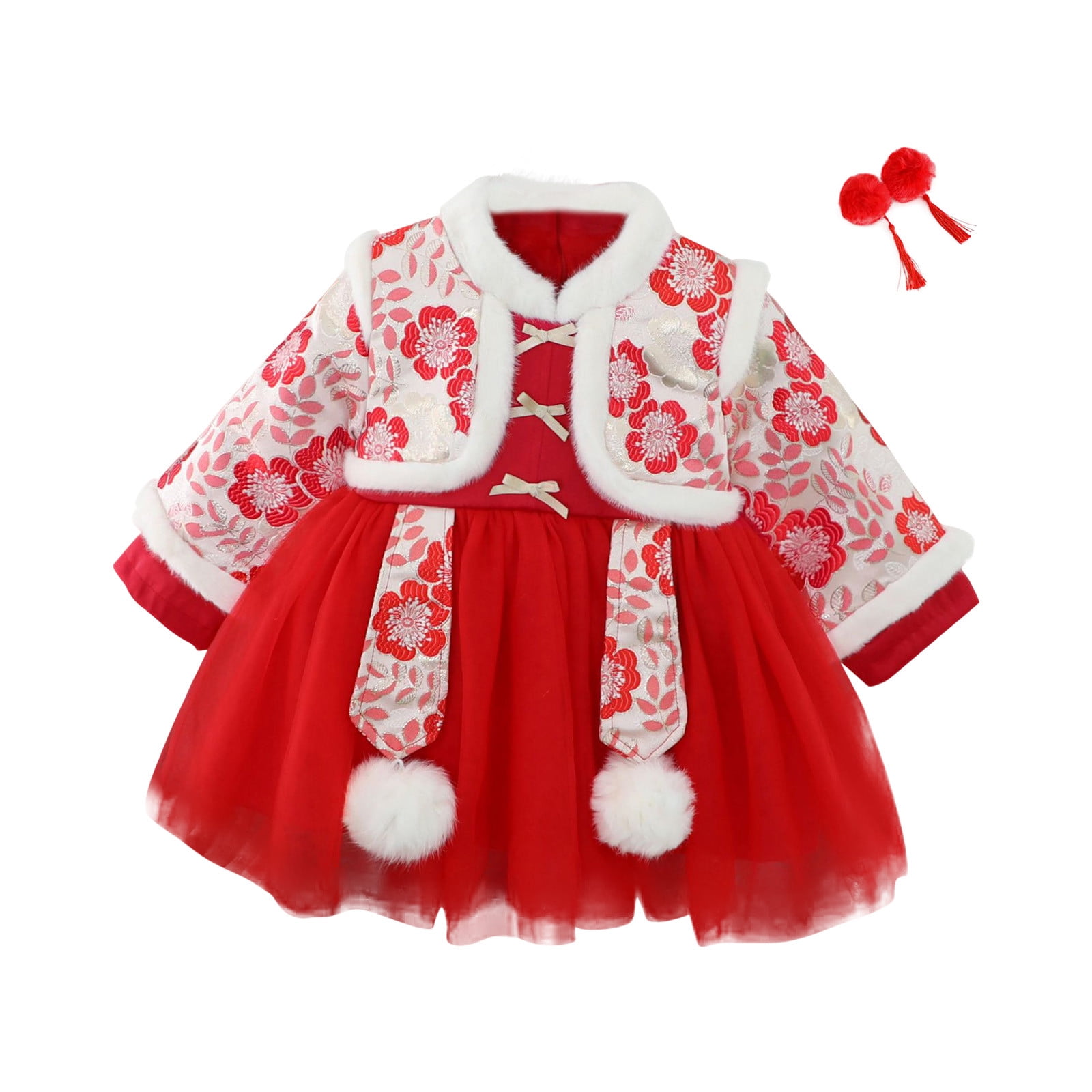Elainilye Fashion Baby Girl Dress Lunar Chinese New Year Tang Suit ...