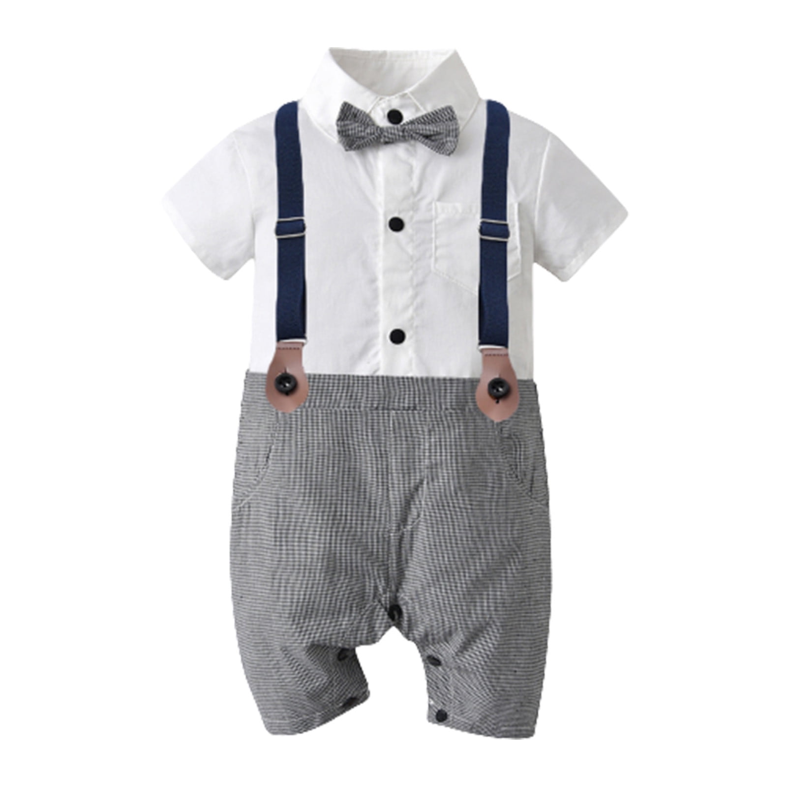 Elainilye Fashion Boy Baby Clothes Spring Long-Sleeved Jumpsuit Bow Tie ...